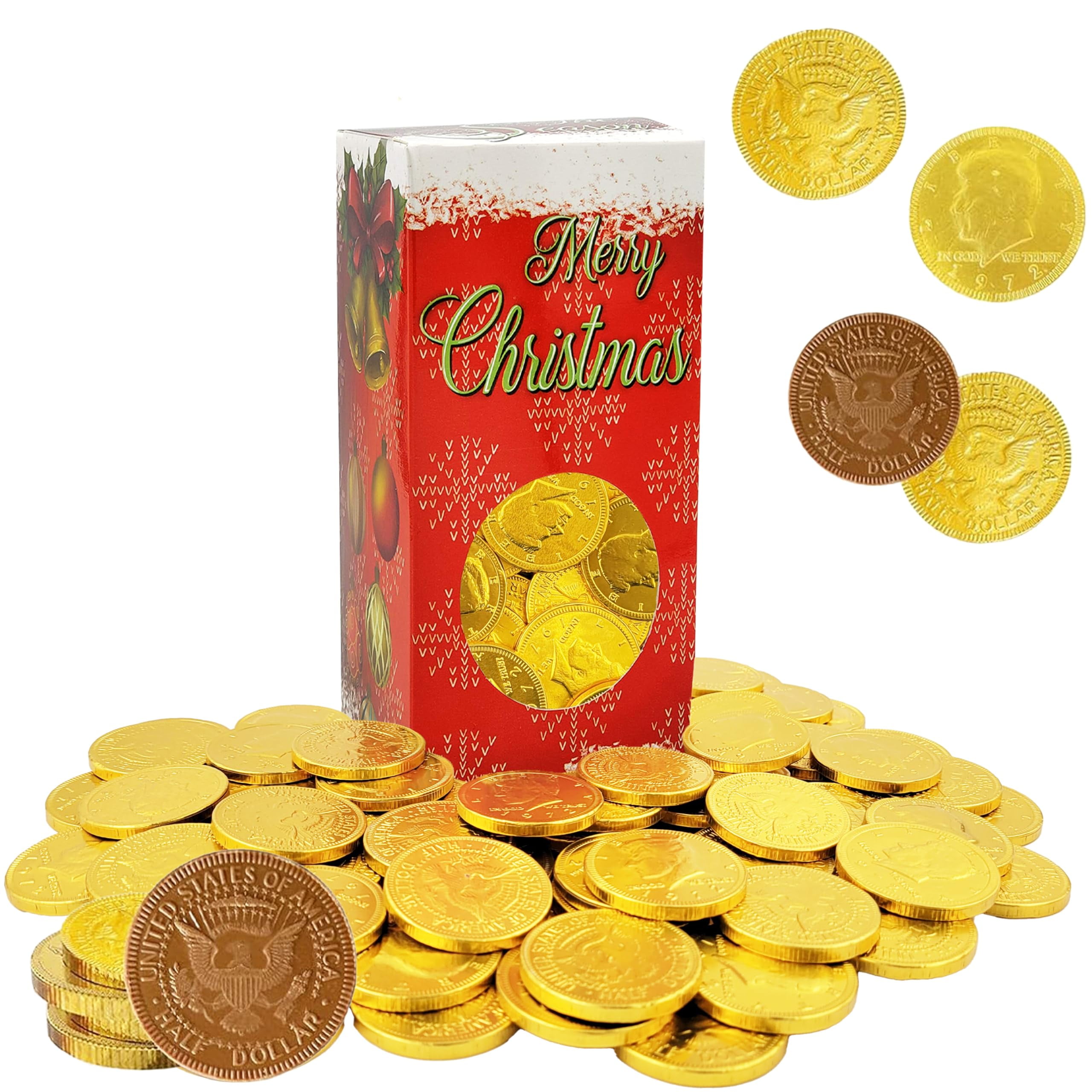 Fruidles 1-LB Christmas Premium Belgian MDA05 Milk Chocolate Gold Coins ...