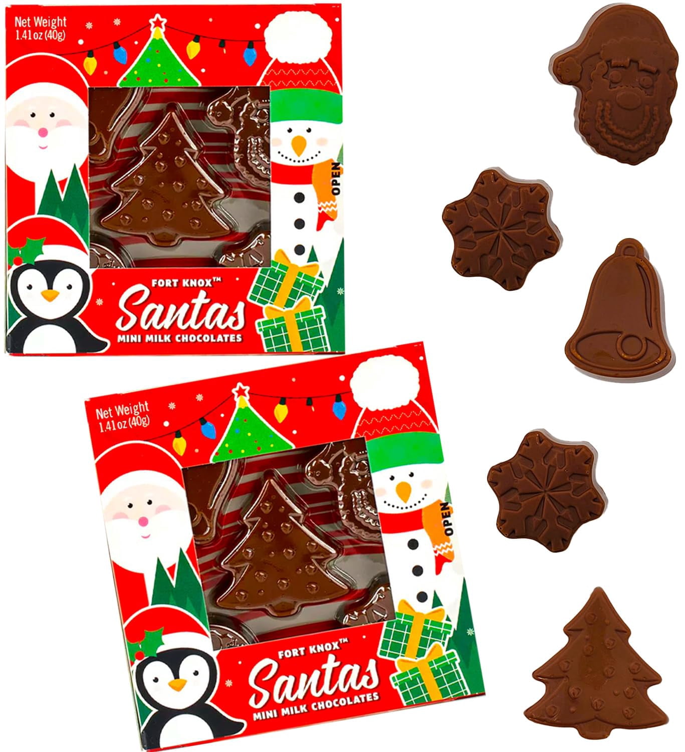 Fruidles Christmas Santas Mini SBF3 Milk Chocolates Snack, Holiday ...