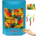 Fruidles Large Gummi Worms Candy, Assorted Fruit Flavors Gummies ...