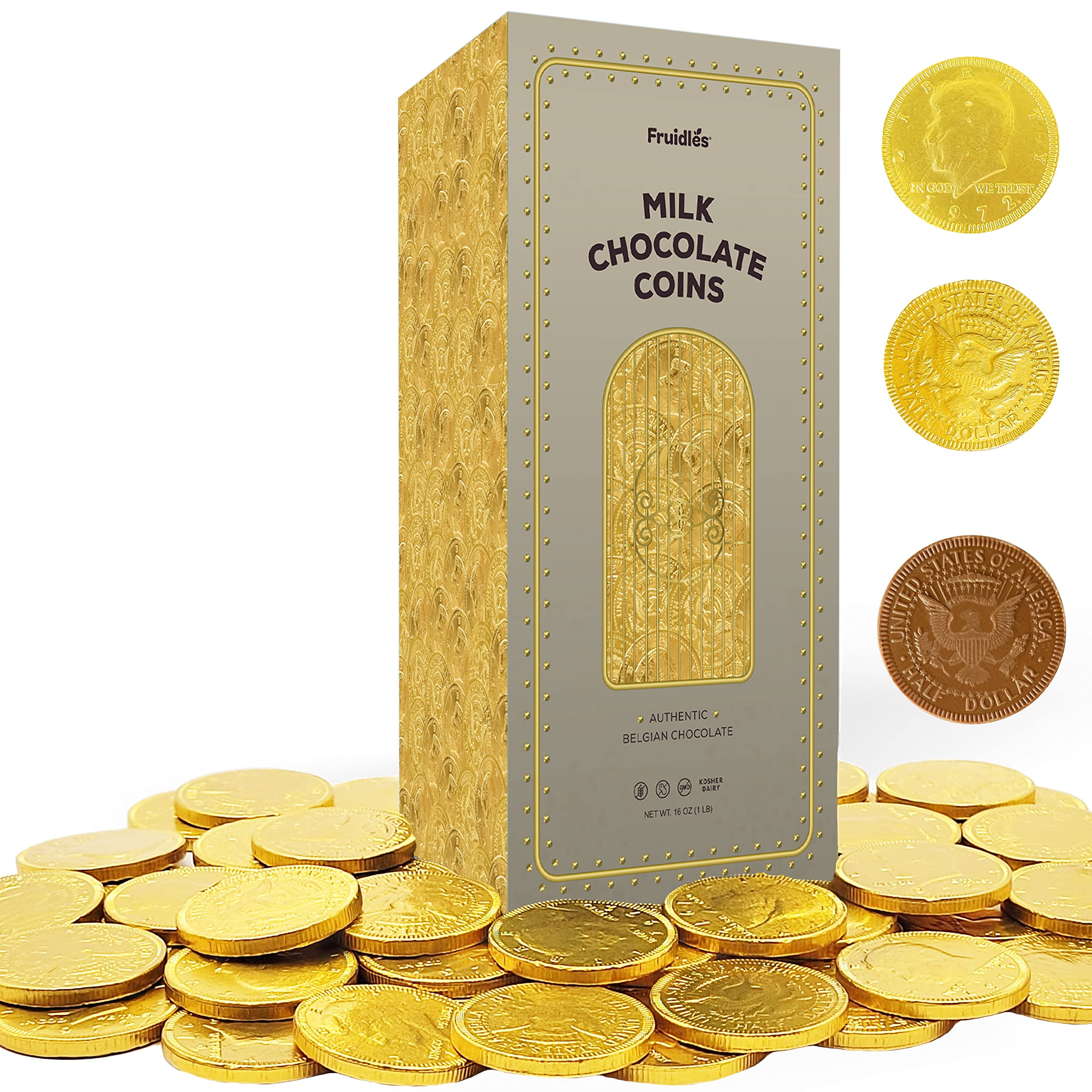 Fruidles Milk Chocolate Coins - Wrapped in Gold - Nut Free - Vault ...