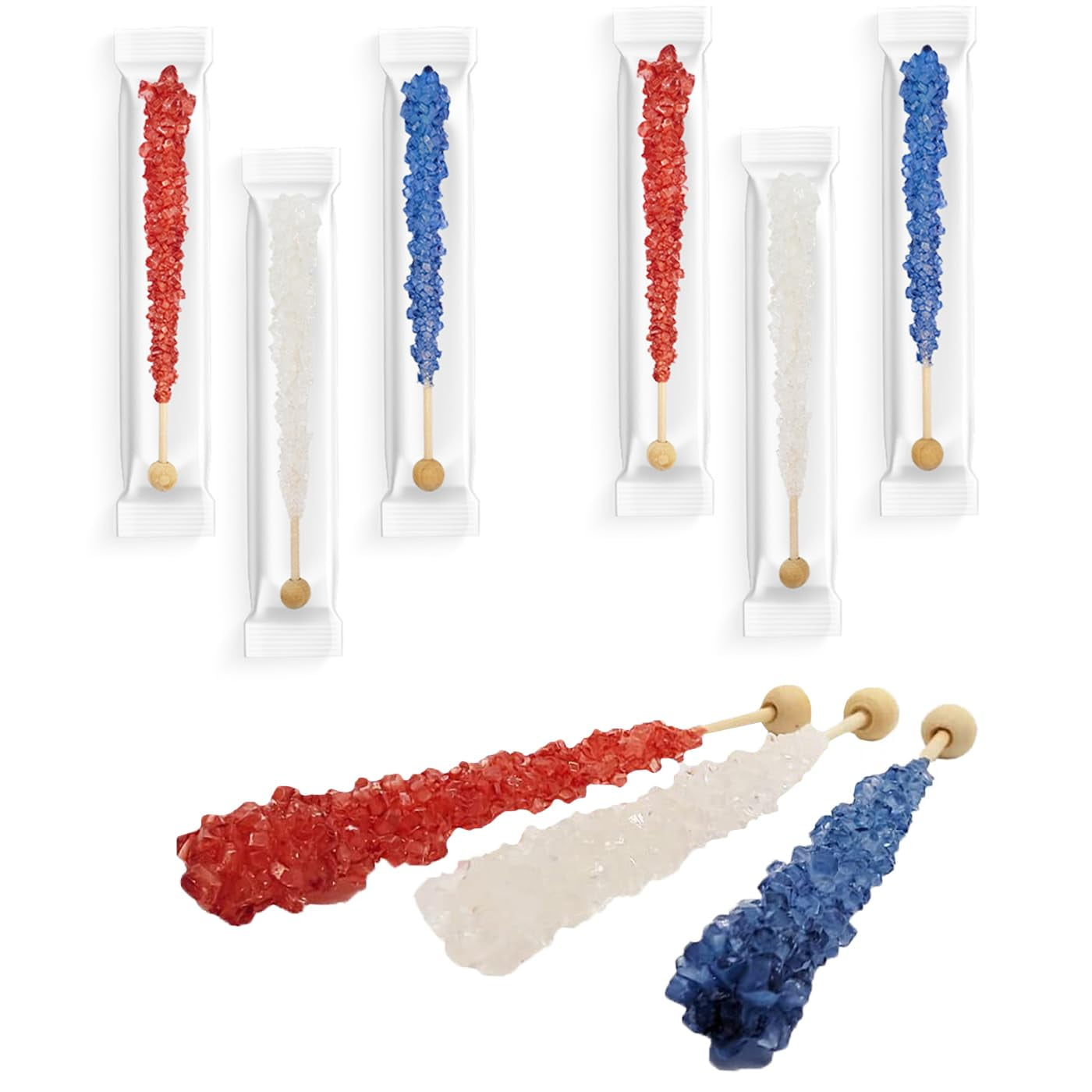Fruidles USA Patriotic Rock DMF15 Candy Lollipops Red, White, & Blue ...