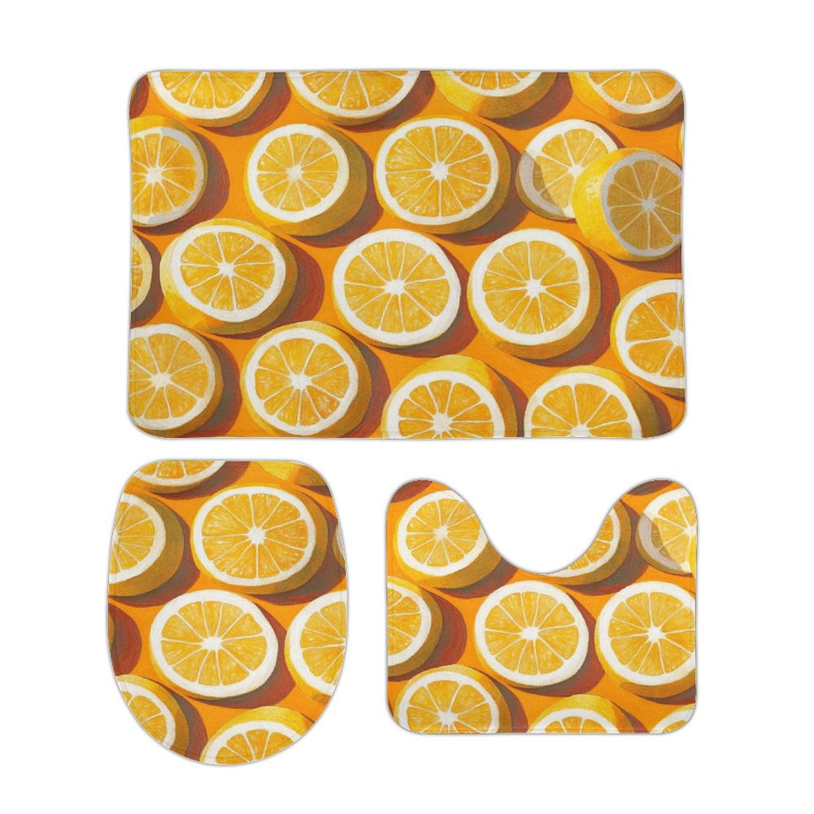 Fruit (1) Soft Bathroom Carpet Set , Contour Carpet Set, Toilet Lid ...