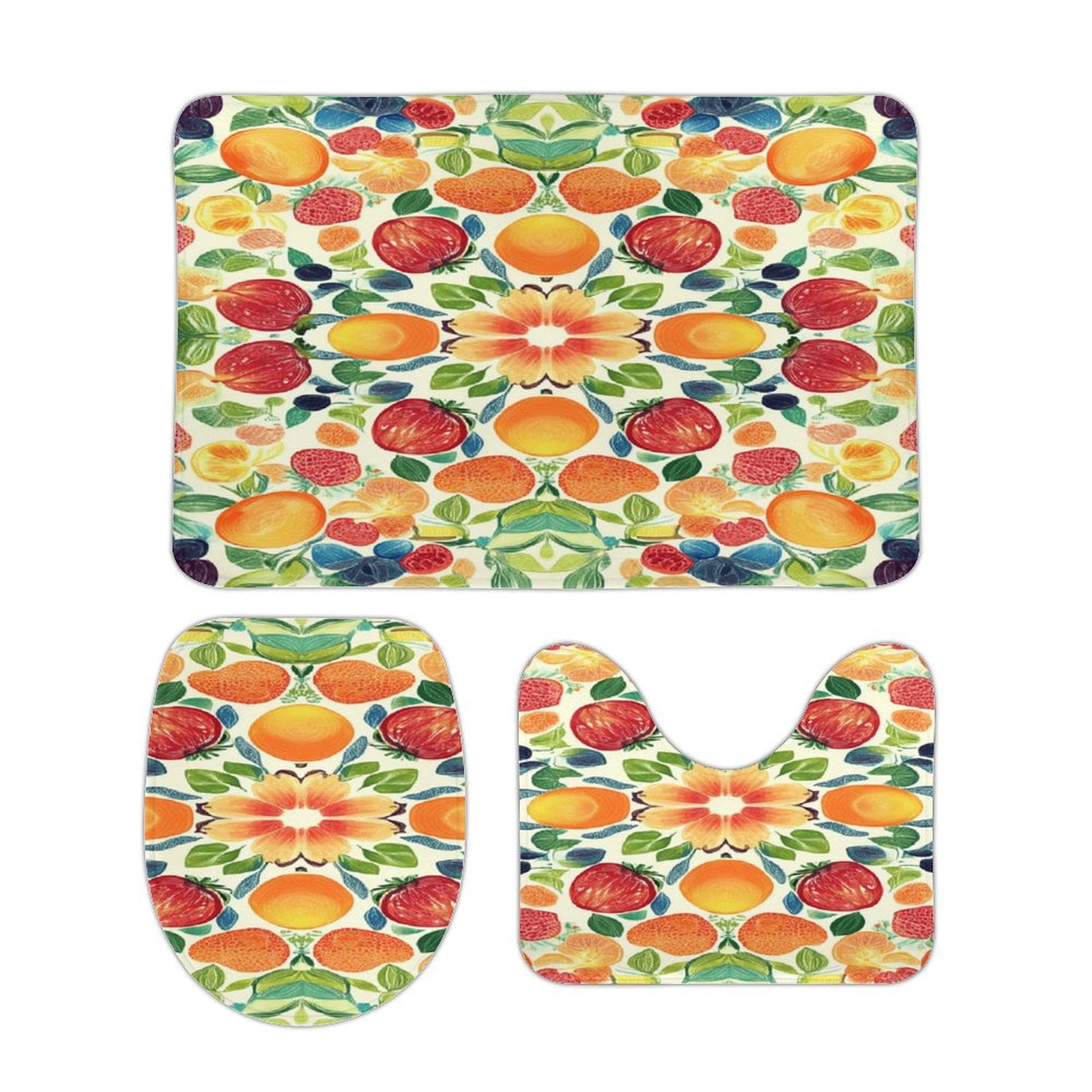 Fruit (147) Bathroom Mats Set 3-piece Bath Mats , Washable Deck ...