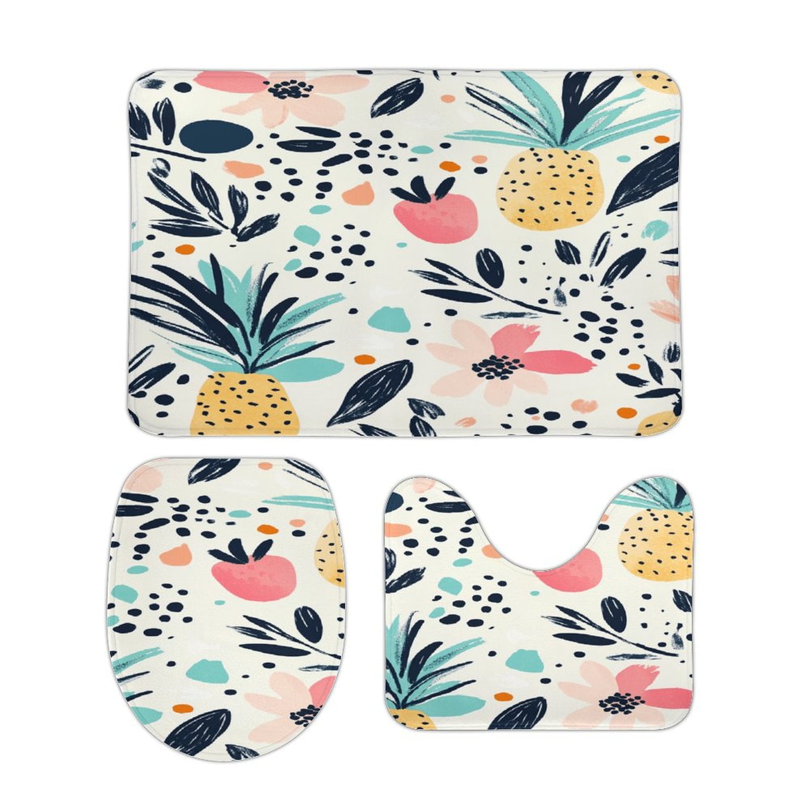 Fruit (154) Soft Bathroom Carpet Set , Contour Carpet Set, Toilet Lid ...