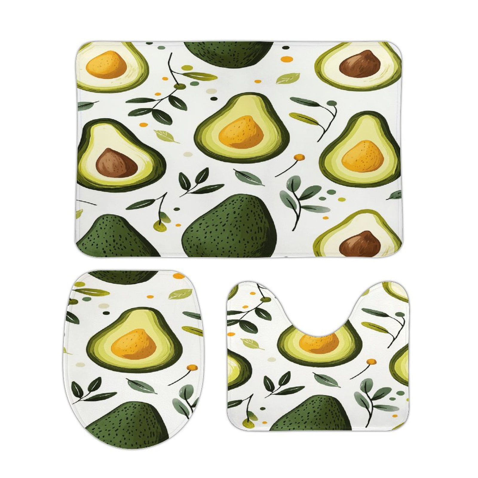 Fruit (163) Bathroom Mats Set 3-piece Bath Mats , Washable Deck ...