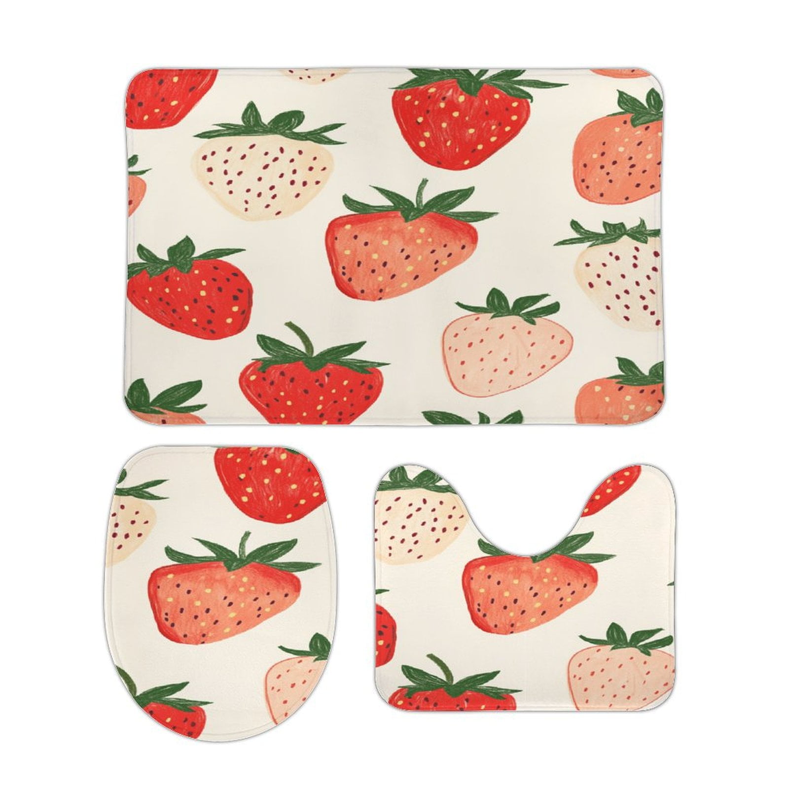Fruit (199) Bathroom Mats Set 3-piece Bath Mats , Washable Deck ...