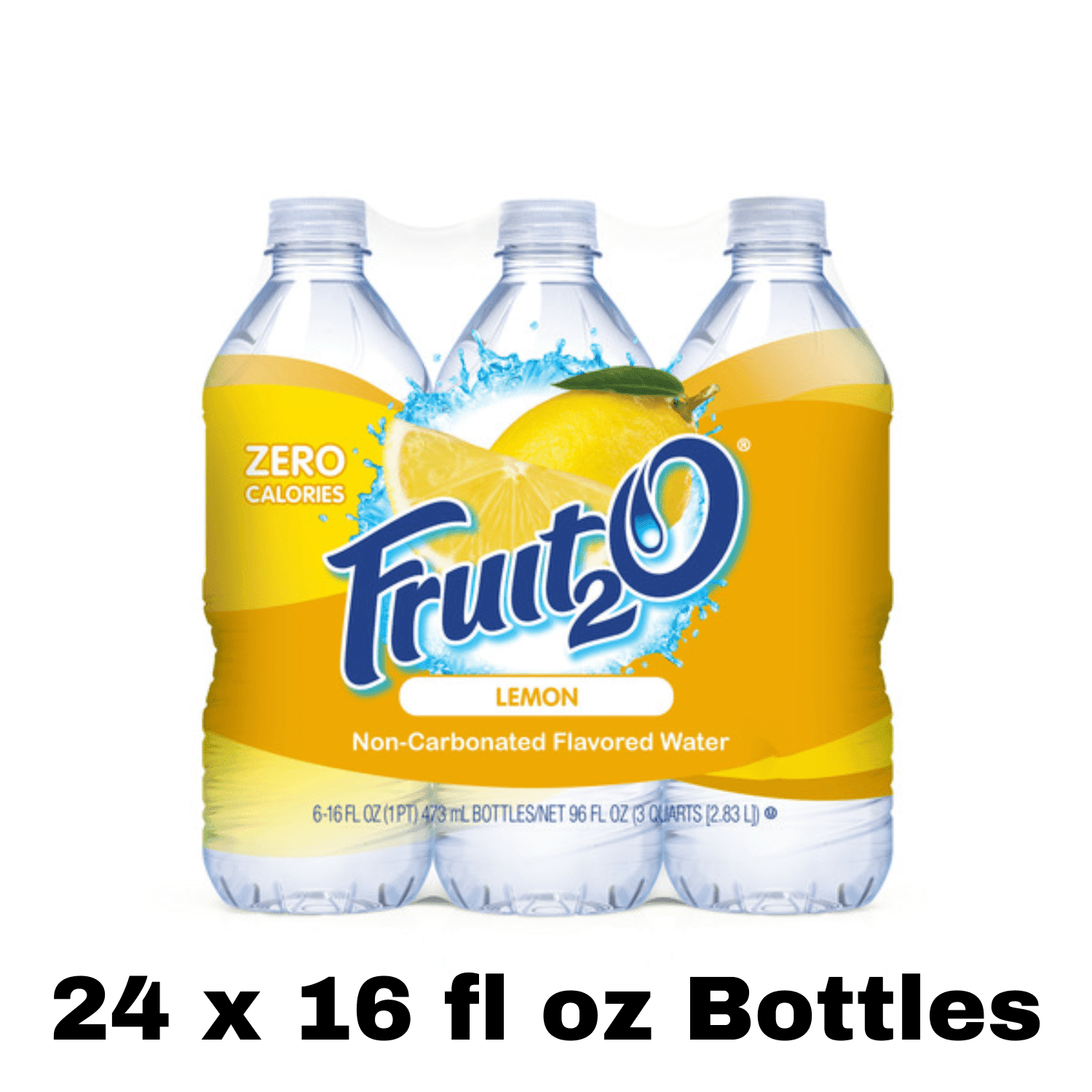 Fruit 2 O Lemon Flavored Water, 16 fl oz Bottles, 24 Pack | Naturally ...