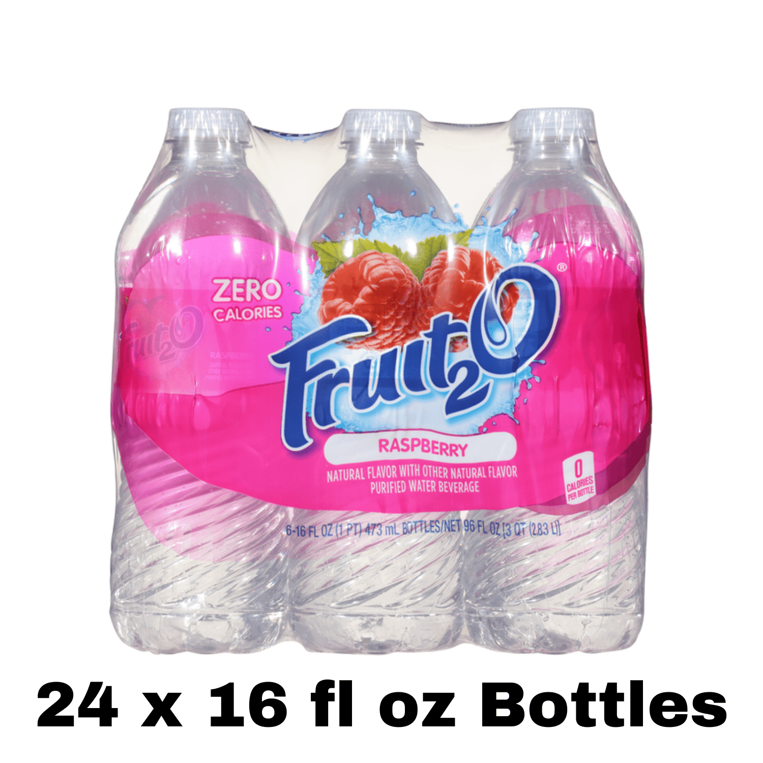 Fruit 2 O Raspberry Flavored Water, 16 fl oz Bottles, 24 Pack ...