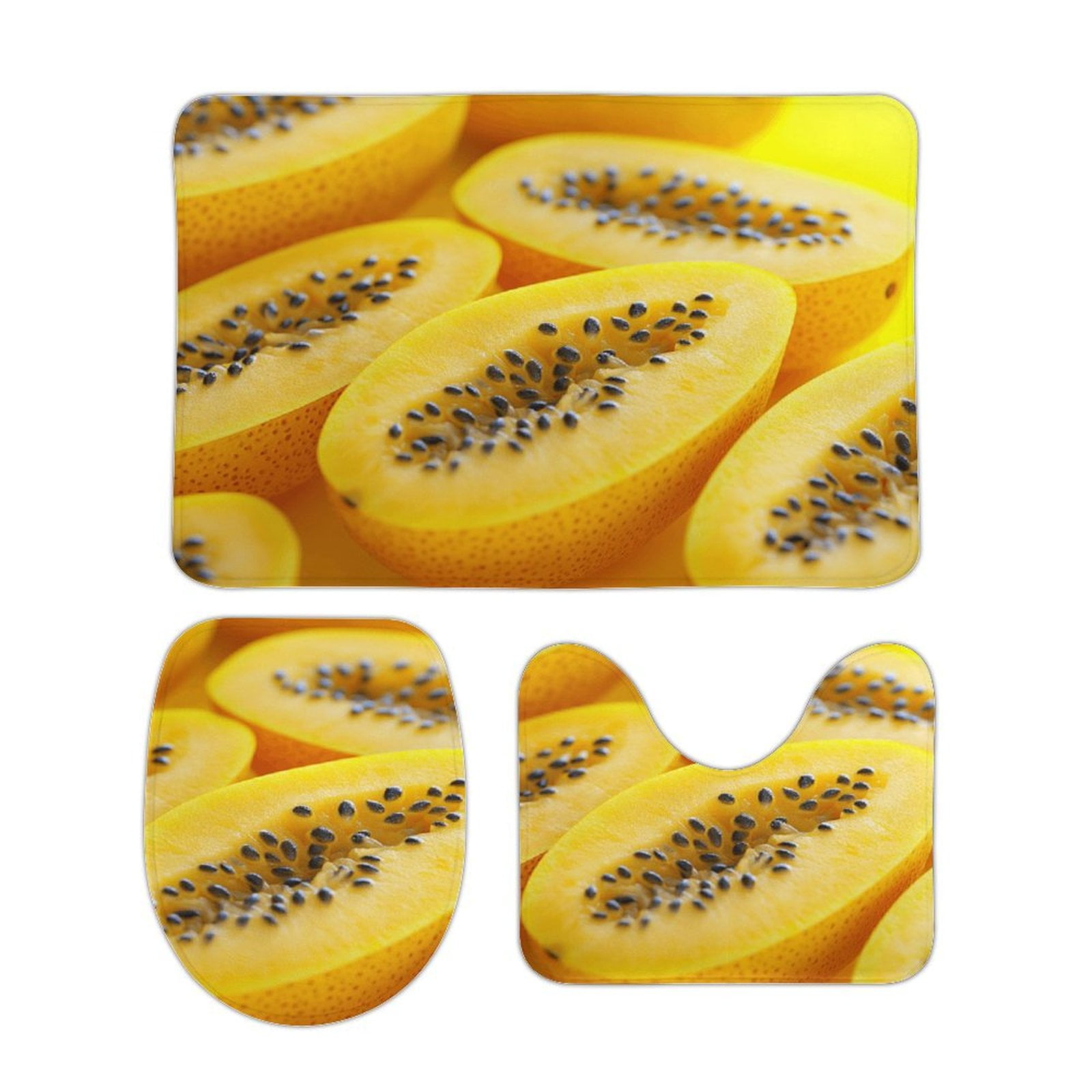 Fruit (20) Bathroom Rugs Set 3 Piece with Non-Slip Bath Rugs Toilet Lid ...