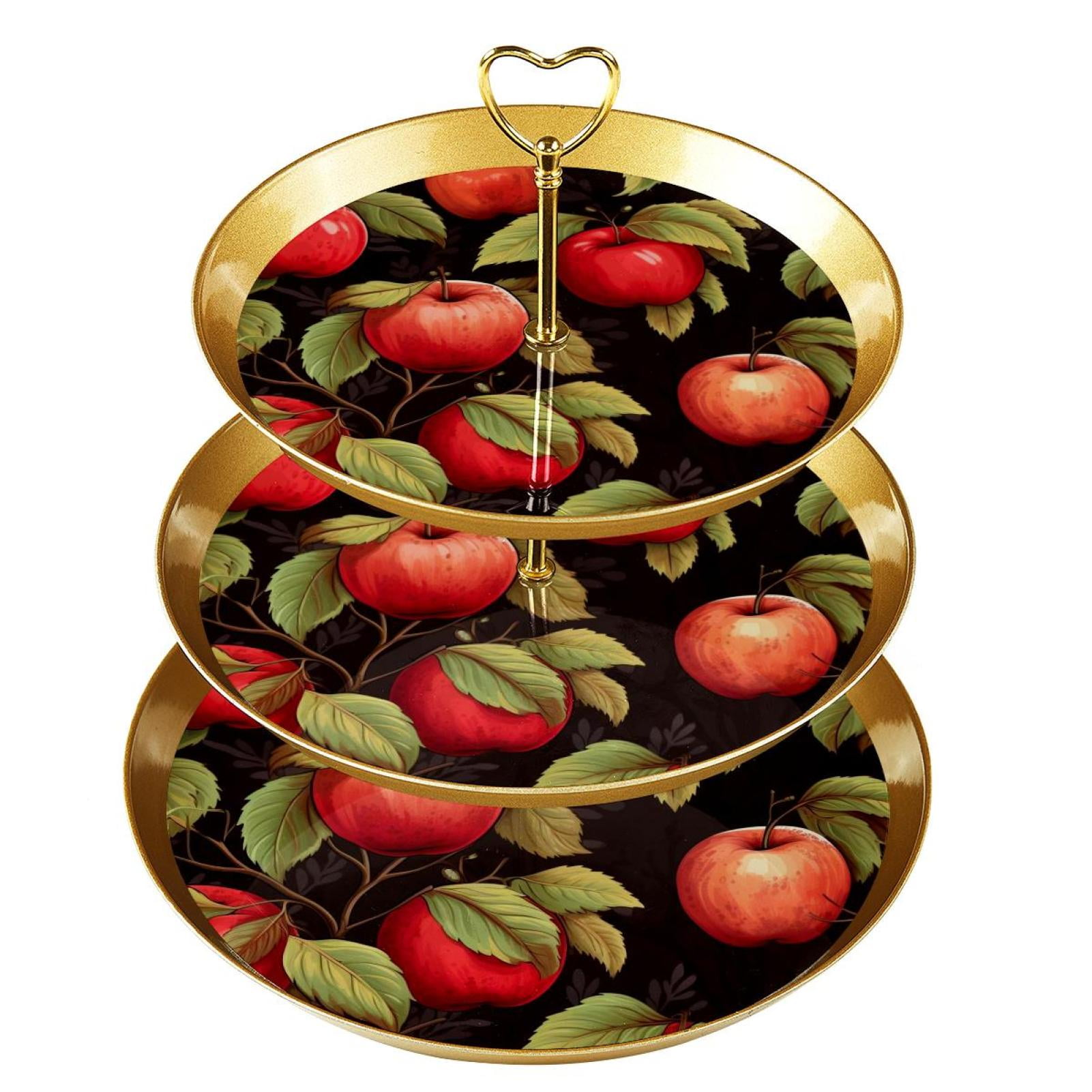 Fruit 32cm Plastic Discs Iron Pillar Earring Holder with 3 Plates Set ...