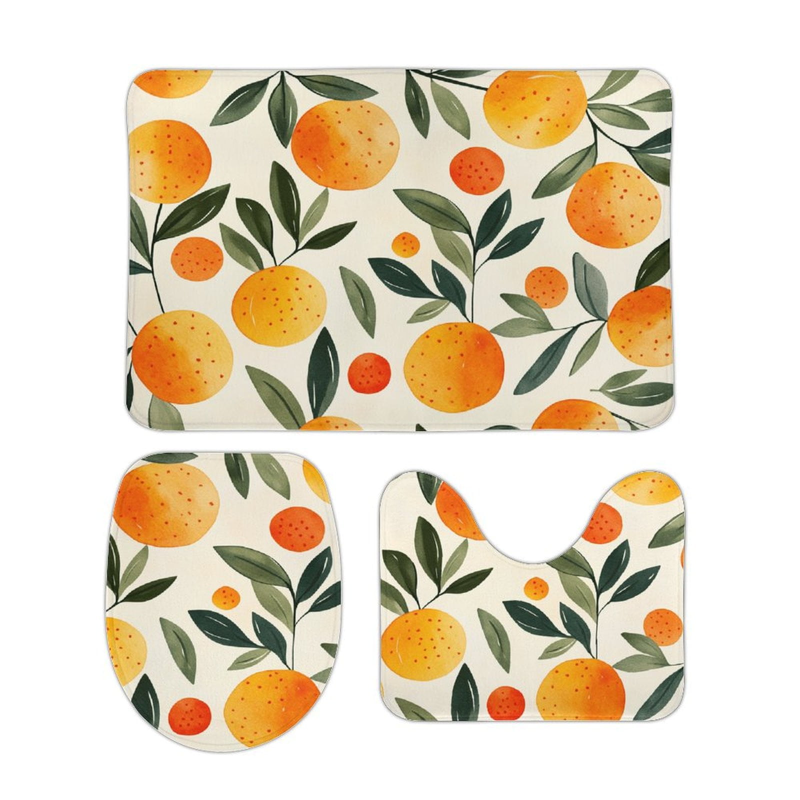Fruit (5) Bathroom Rugs Set 3 Piece with Non-Slip Bath Rugs Toilet Lid ...