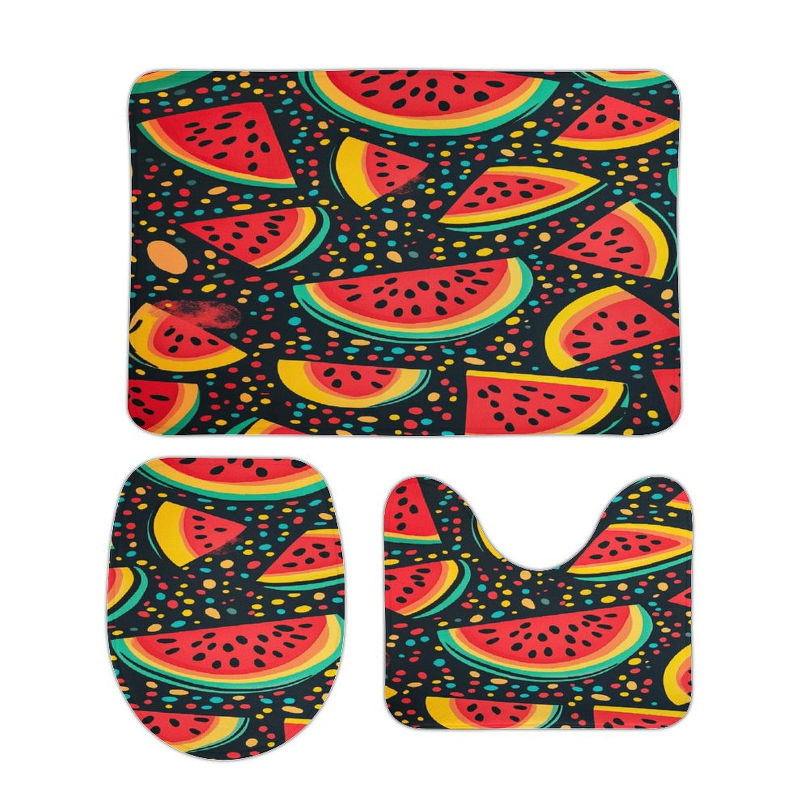 Fruit (50) Soft Bathroom Carpet Set , Contour Carpet Set, Toilet Lid ...