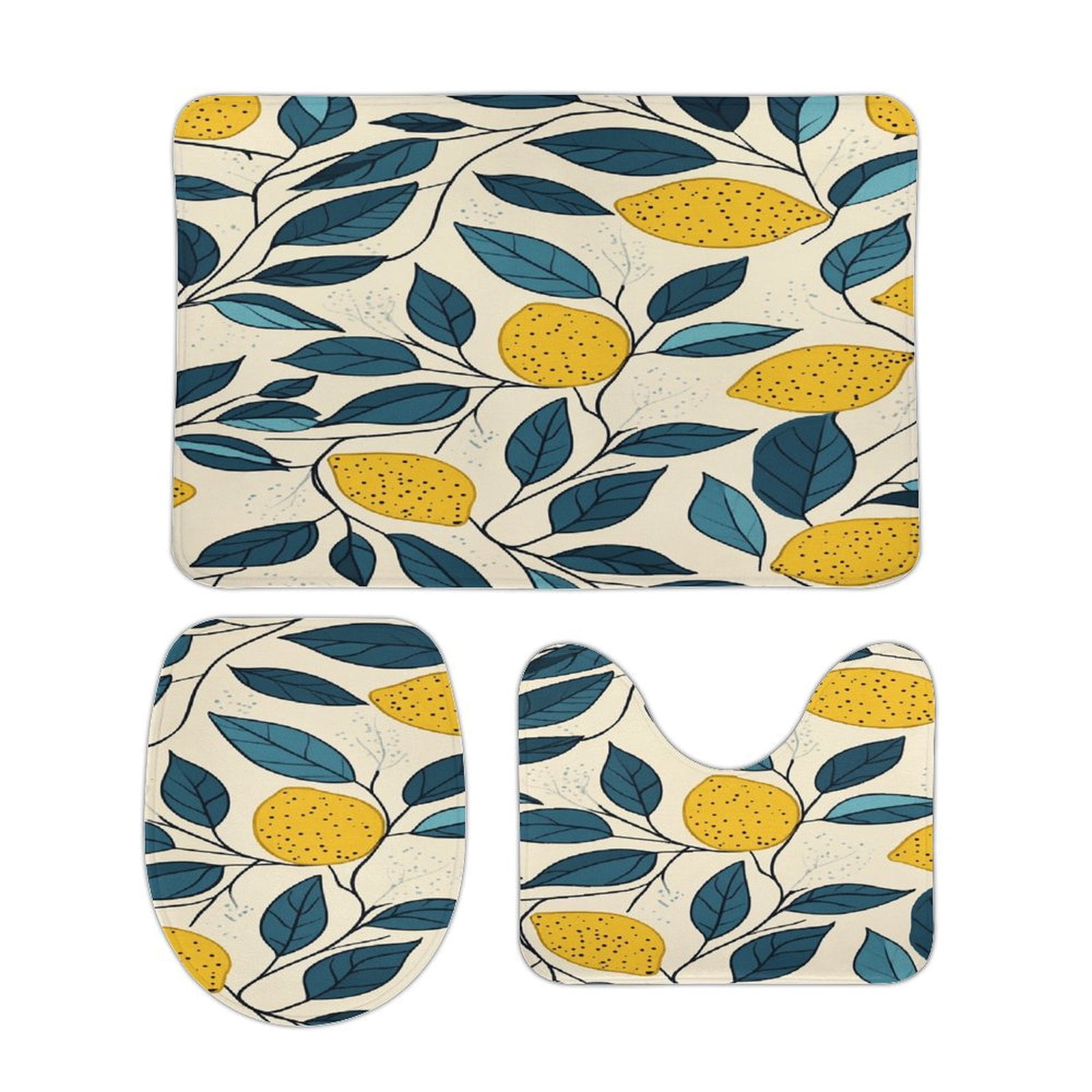 Fruit (65) Bathroom Rugs Set 3 Piece with Non-Slip Bath Rugs Toilet Lid ...