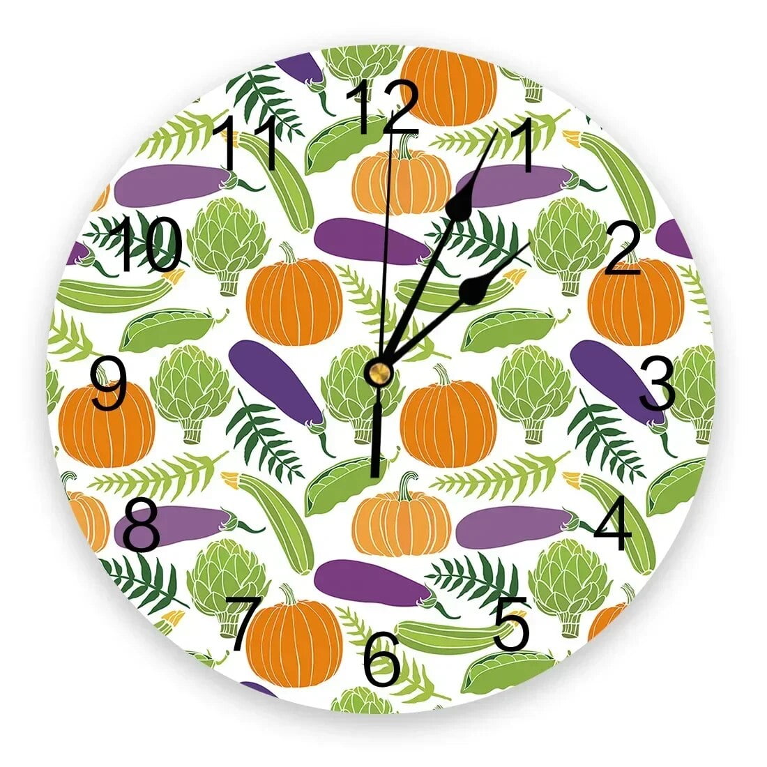 Fruit And Vegetable Design Wall Clocks Silent Home Cafe Office Wall ...
