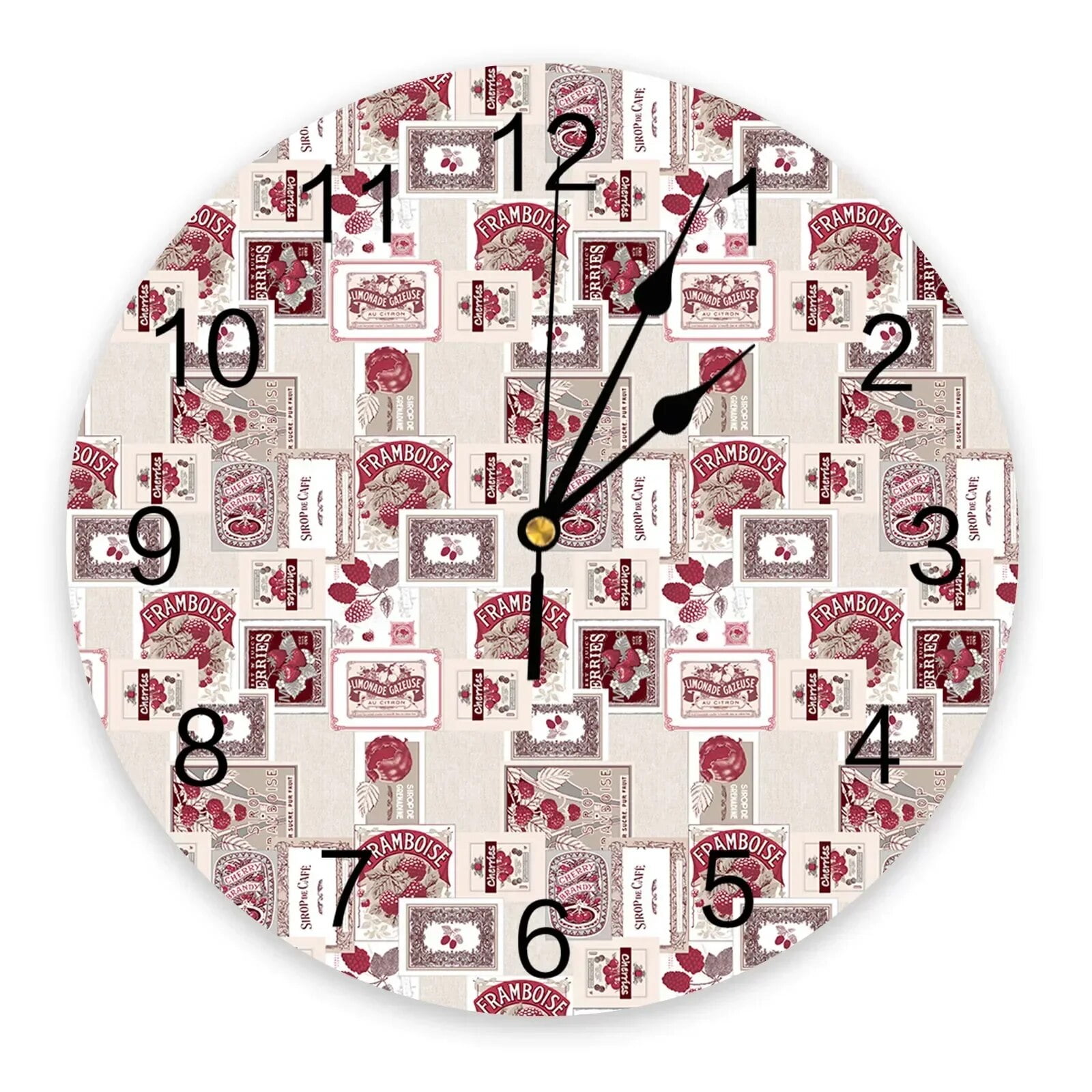 Fruit And Vegetable Design Wall Clocks Silent Home Cafe Office Wall ...