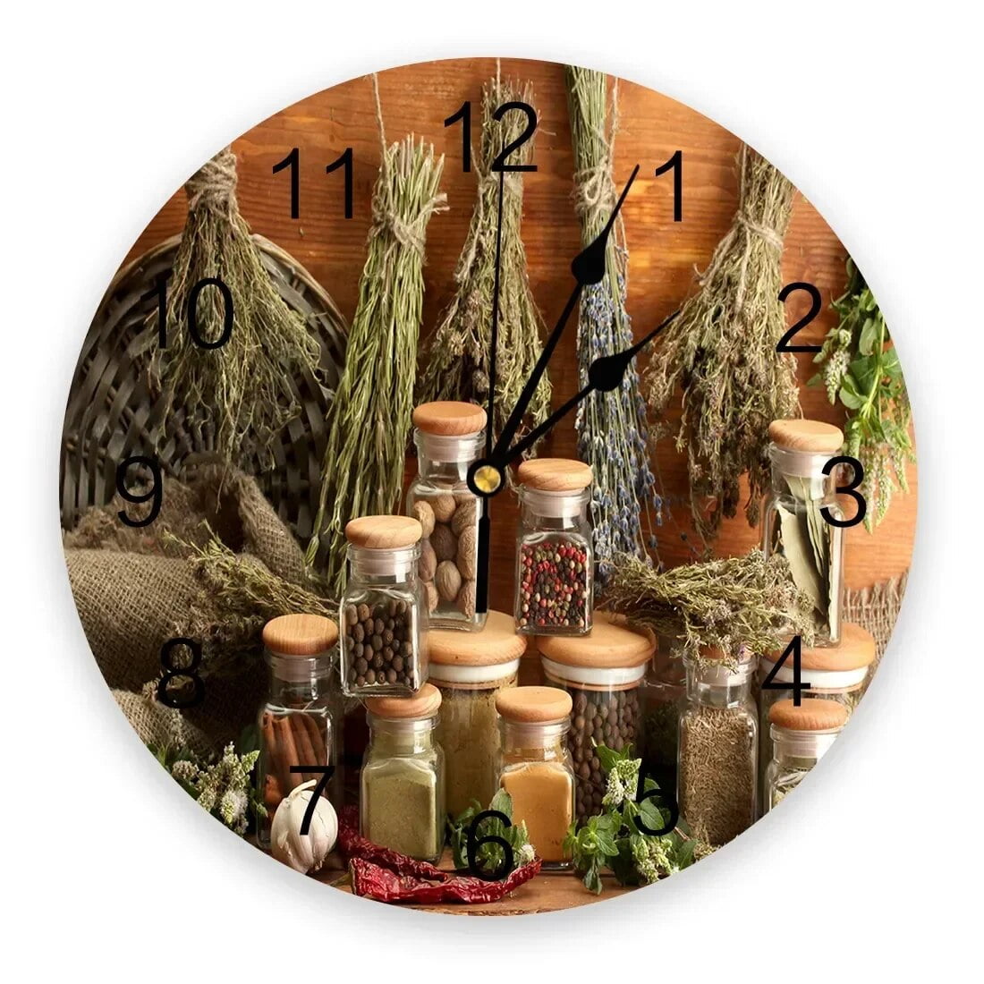 Fruit And Vegetable Design Wall Clocks Silent Home Cafe Office Wall ...