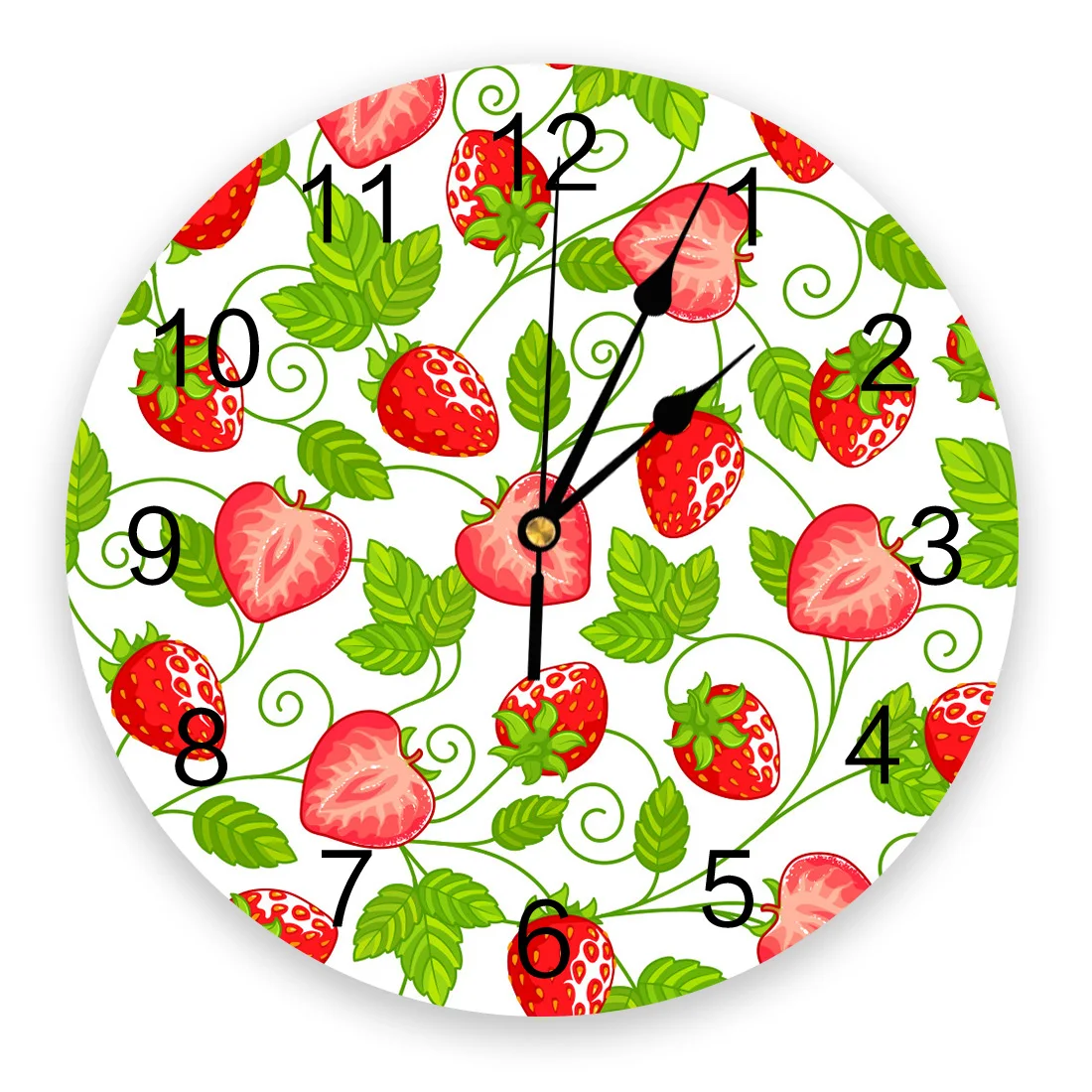 Fruit And Vegetable Wall Clocks Silent Living Room Decoration Round ...