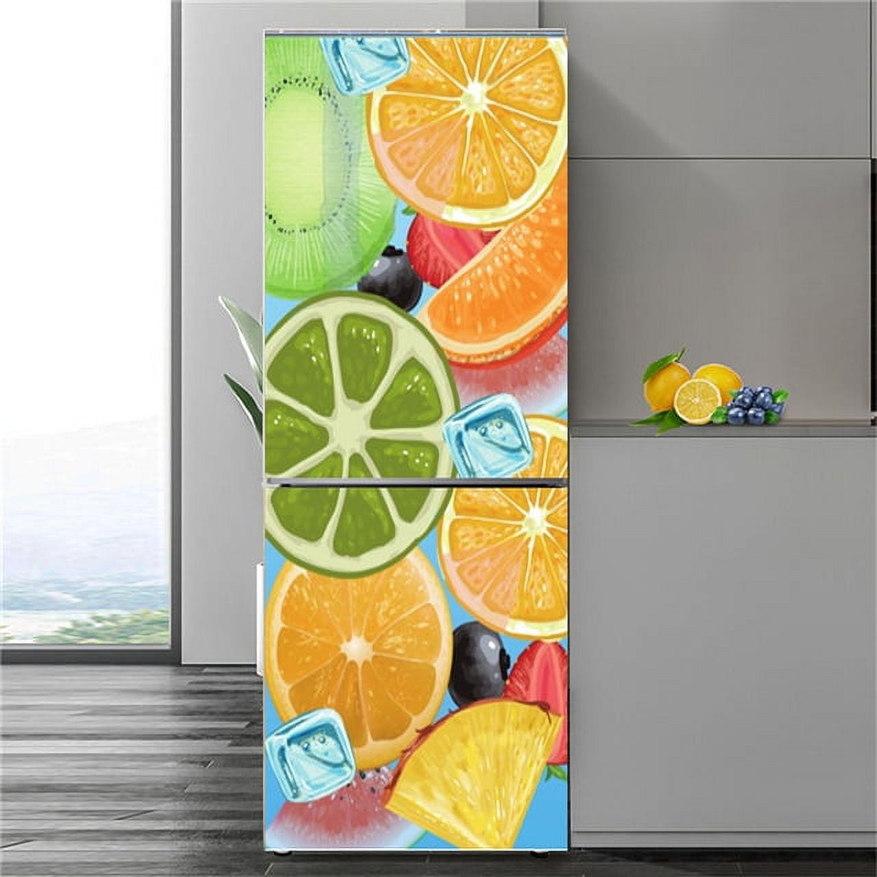 Fruit Animal Flower Refrigerator Sticker Self Adhesive Wall Art Decal ...