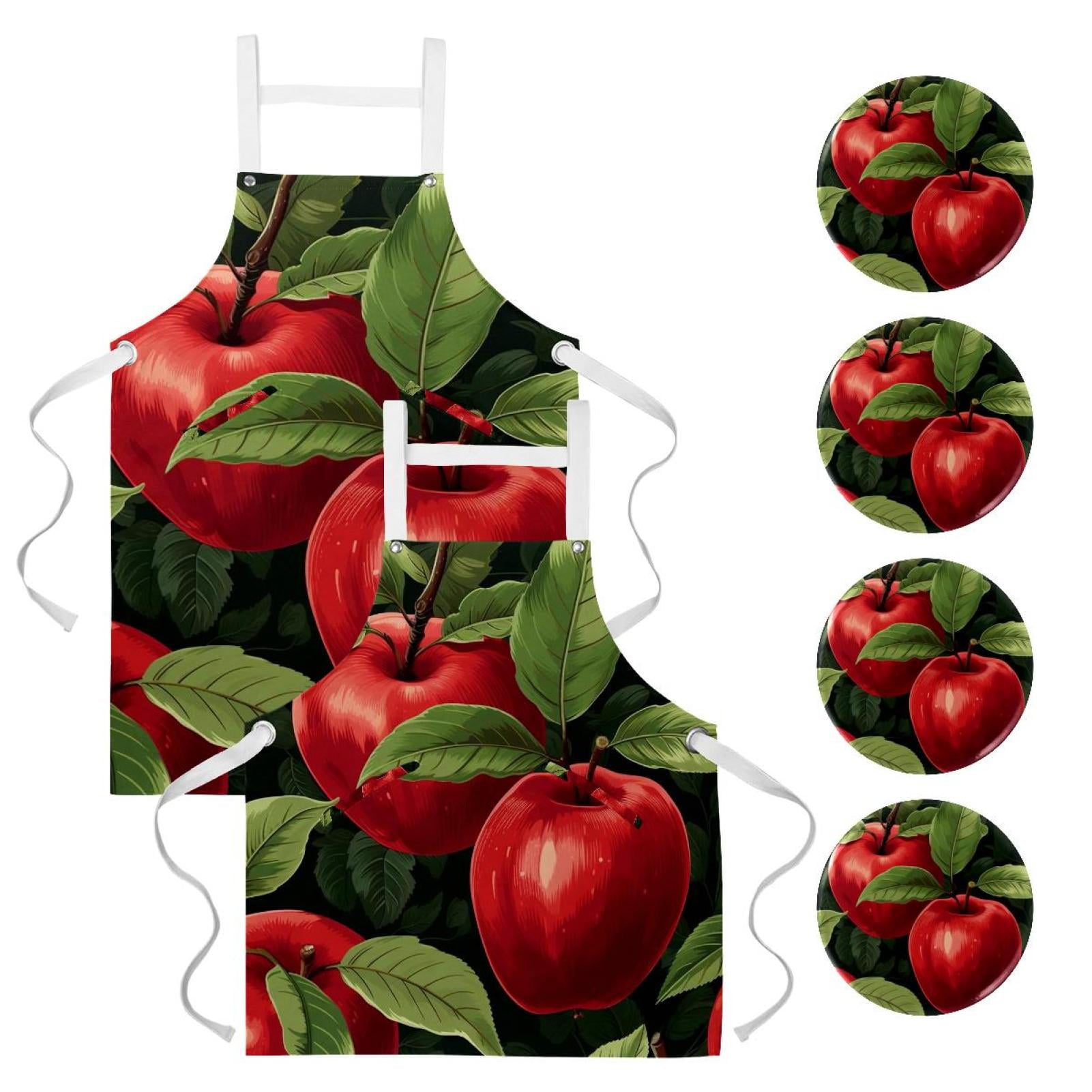 Fruit Apron Dress Button Art 2 Pack, Waterproof with Pockets and Badge ...