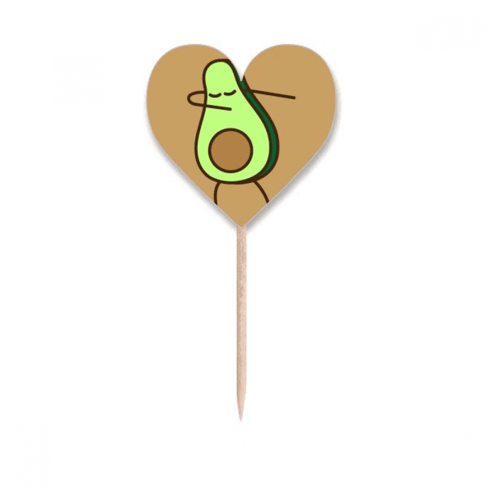 Fruit Avocado Green Core Art Deco Fashion Toothpick Flags Heart Lable ...