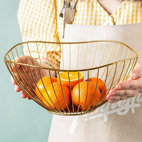 Fruit Basket 1PC, Decorative Serving Tray 10.16x10.16x4.84in, Iron ...