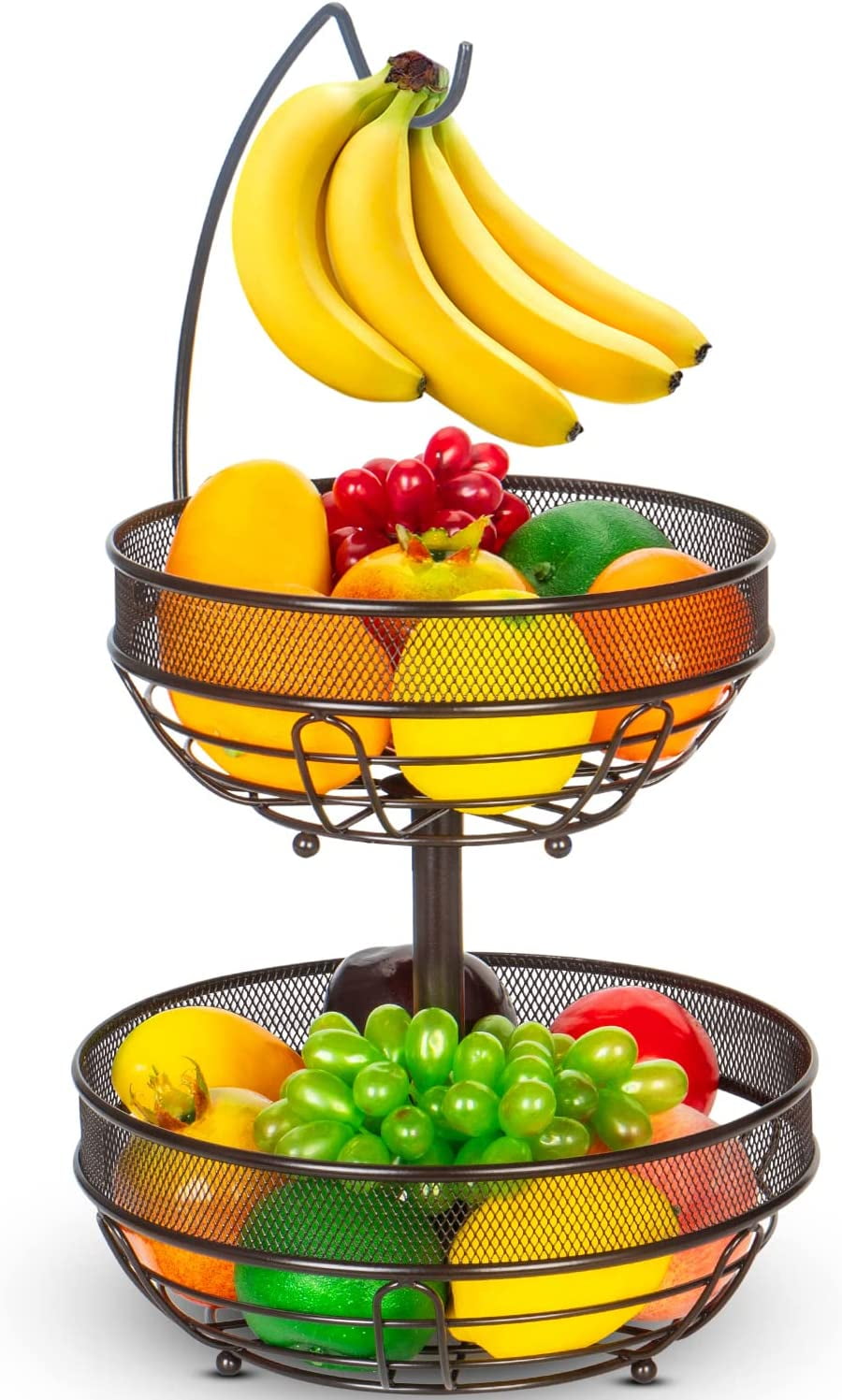 Fruit Basket, Bowl 2 Tier Basket for Kitchen, Kitchen Counter ...