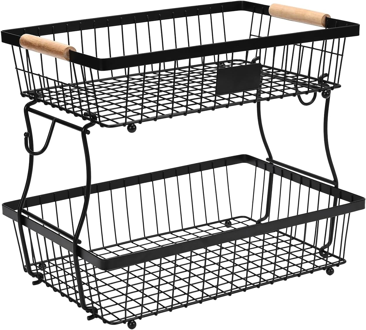 Fruit Basket Bowl 2 Tier Detachable with 2 Banana Hangers, Fruit Stand ...