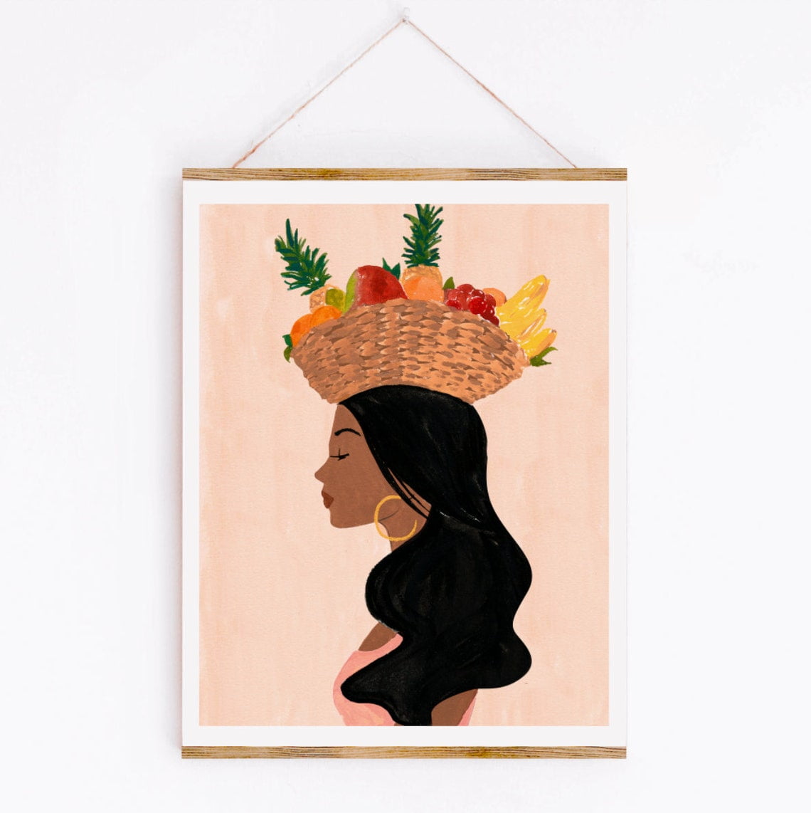 Fruit Basket Portrait Poster Bright, Colorful Wall Art, Unframed Canvas ...