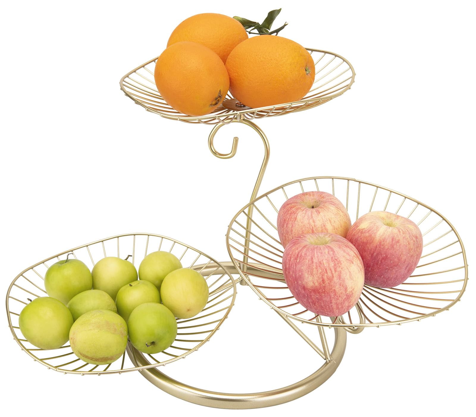 Fruit Basket for Kitchen Counter, 3 Tier Fruit Basket Gold, 3 Tier ...