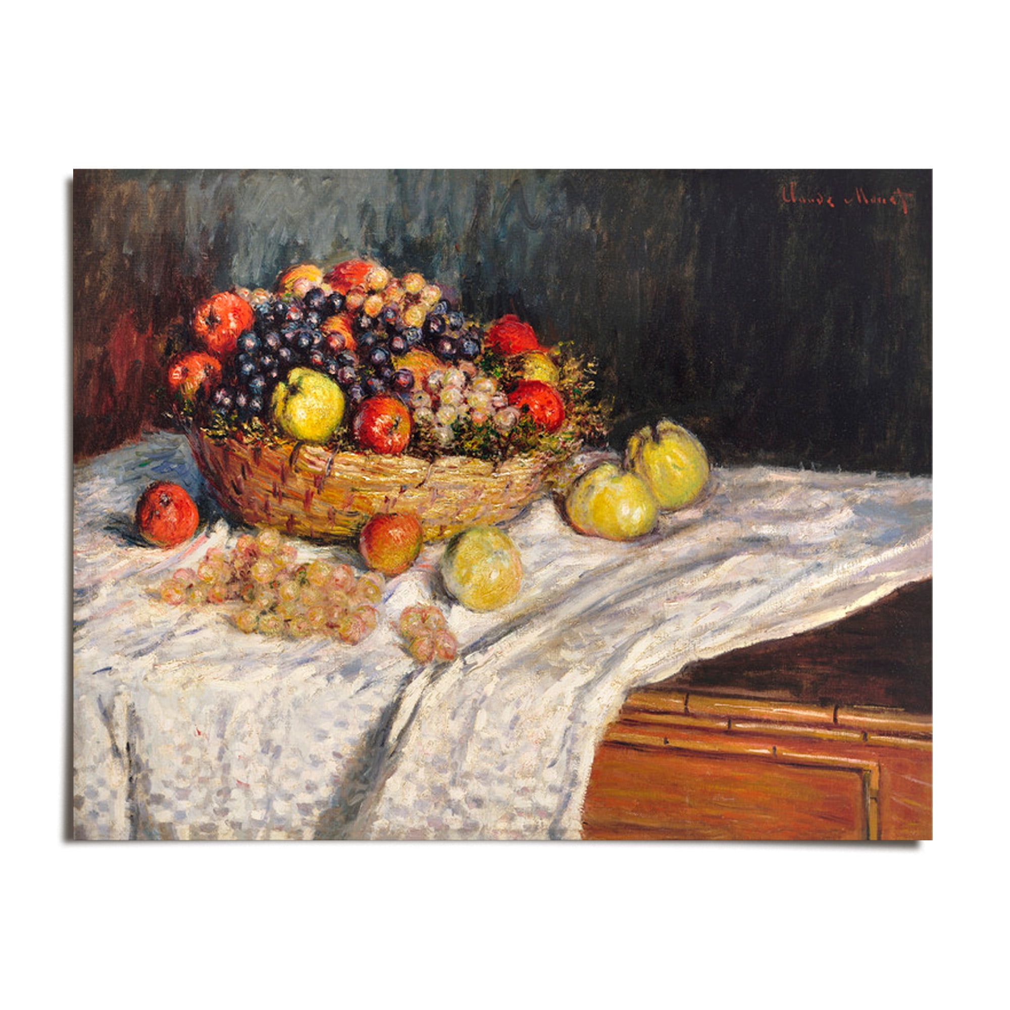 Fruit Basket with Apples and Grapes c. 1879 - Claude Monet - 8x10 ...