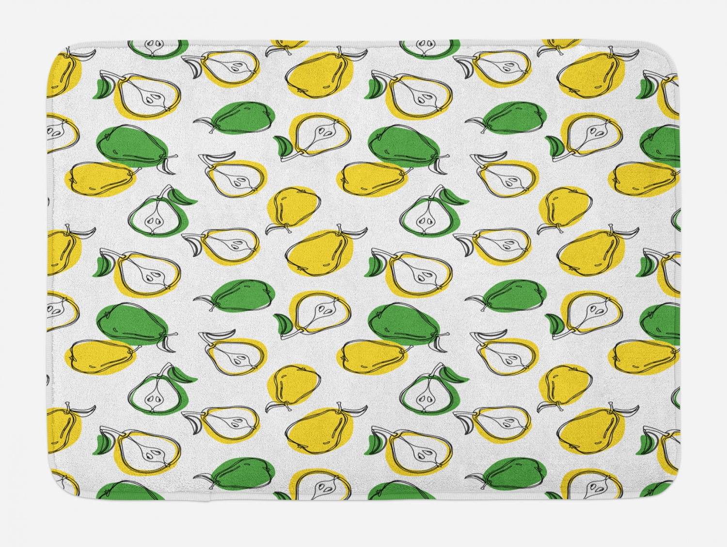 Fruit Bath Mat, Fresh Pear Slices Leaves Juicy Organic Food Eat Summer ...