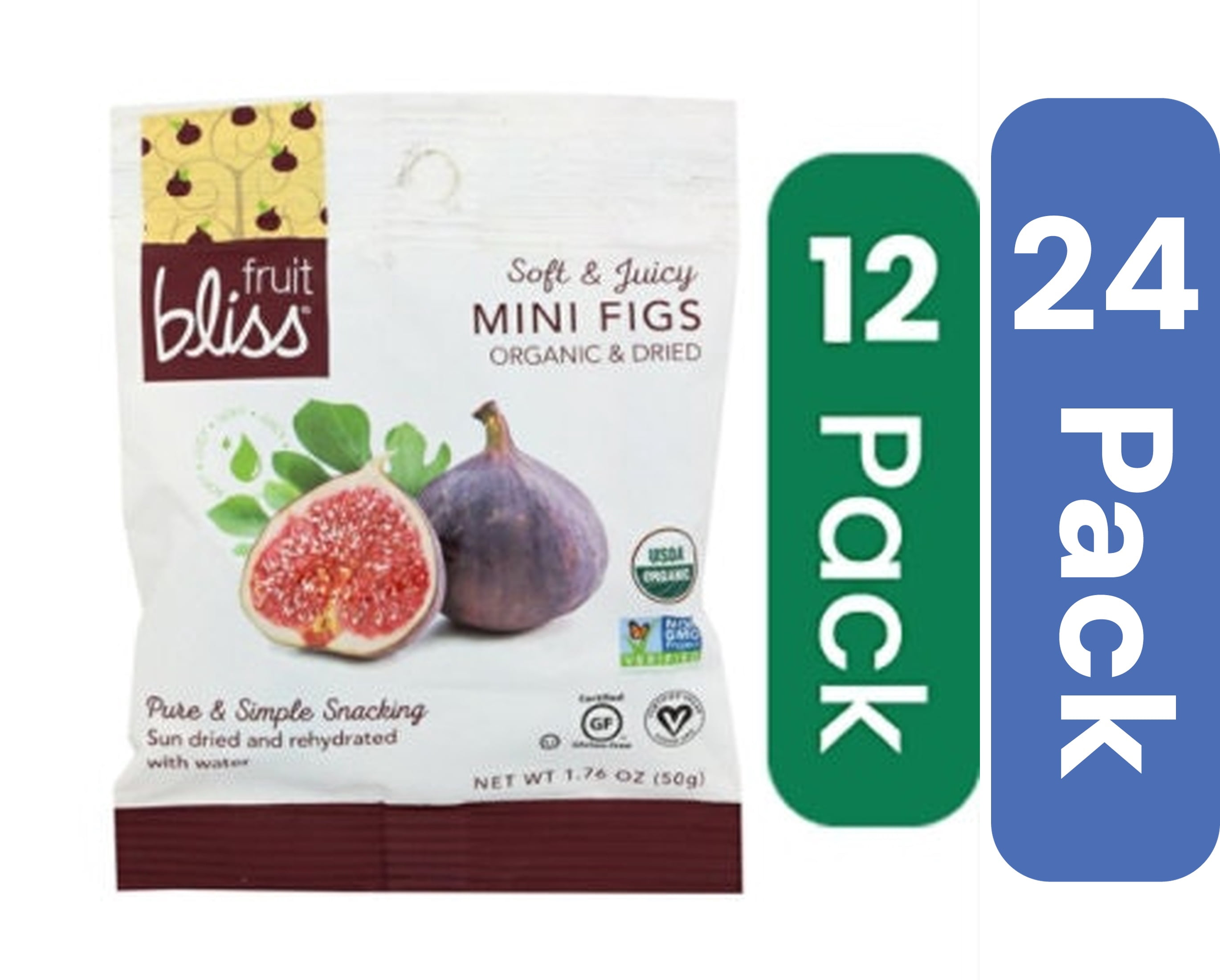 Fruit Bliss Mini Turkish Figs Organic 1.76 oz (Pack of 24) - Walmart.com