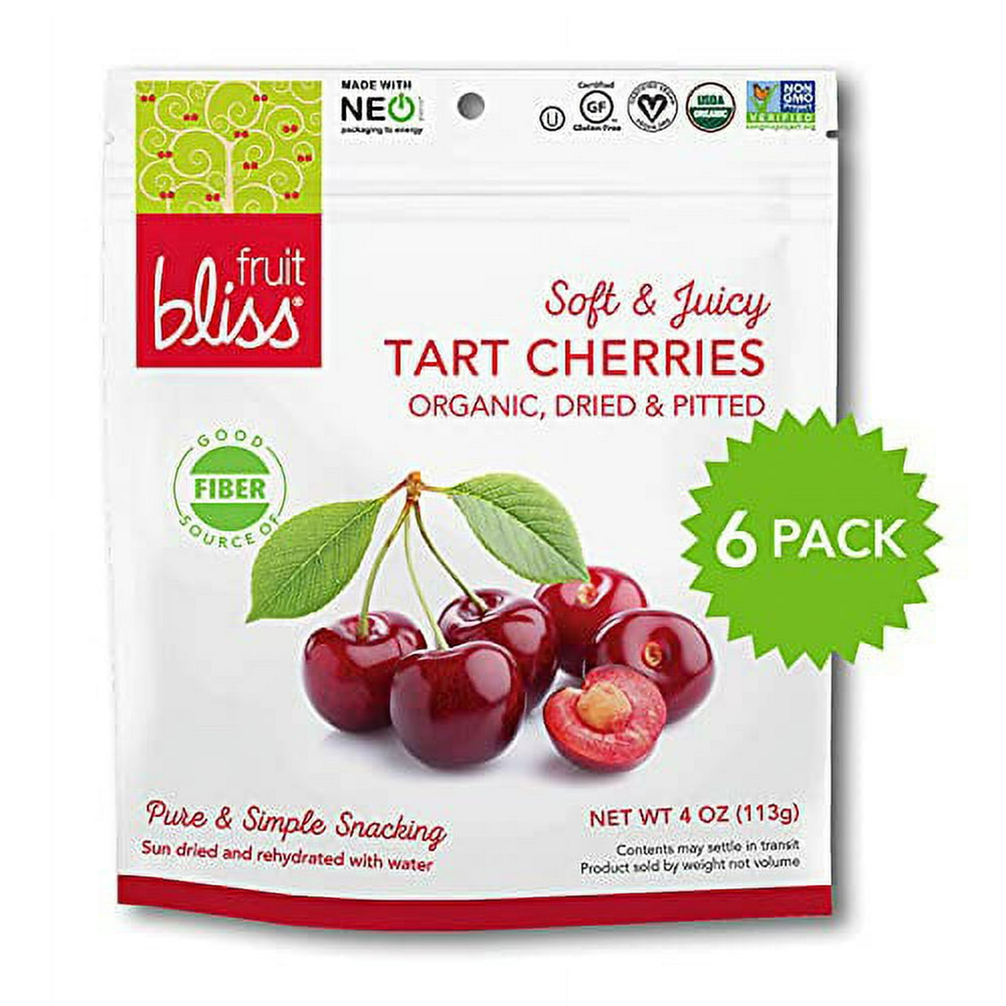 Fruit Bliss Organic Fruit Snacks | Tart Cherries | Gluten-Free Vegan ...