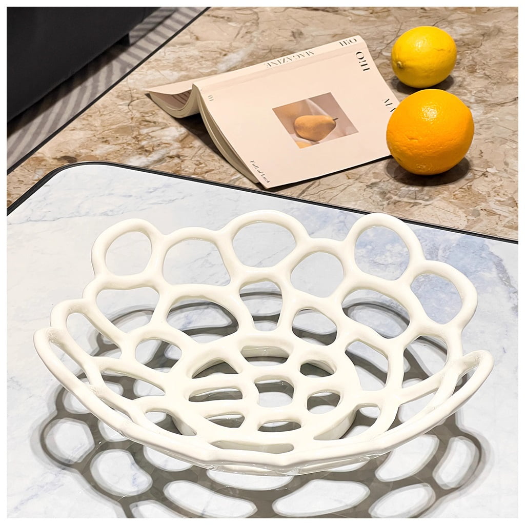 Fruit Bowl Ceramic Fruit Plate Living Room Household Coffee Table Decor ...