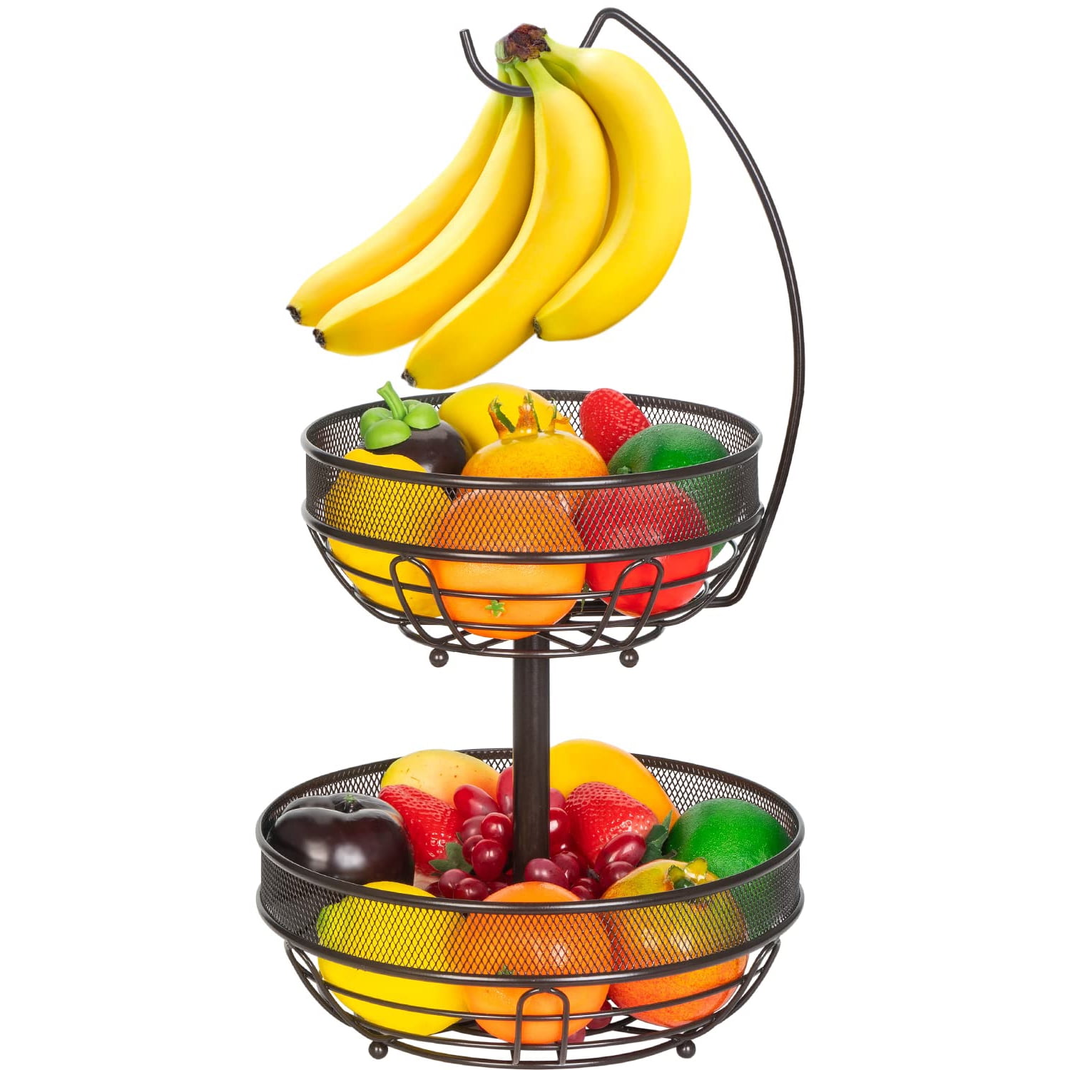 Fruit Bowl, Fruit Basket with Banana Holder Metal Fruit Vegetable Bread ...