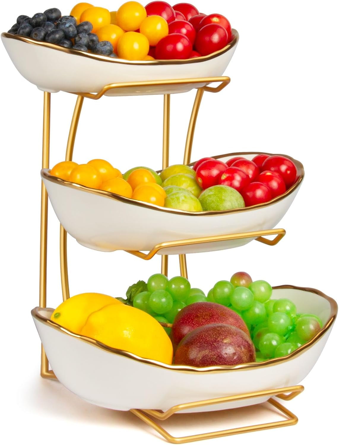 Fruit Bowl for Kitchen Counter, 3 Tier Fruit Basket for Counter ...
