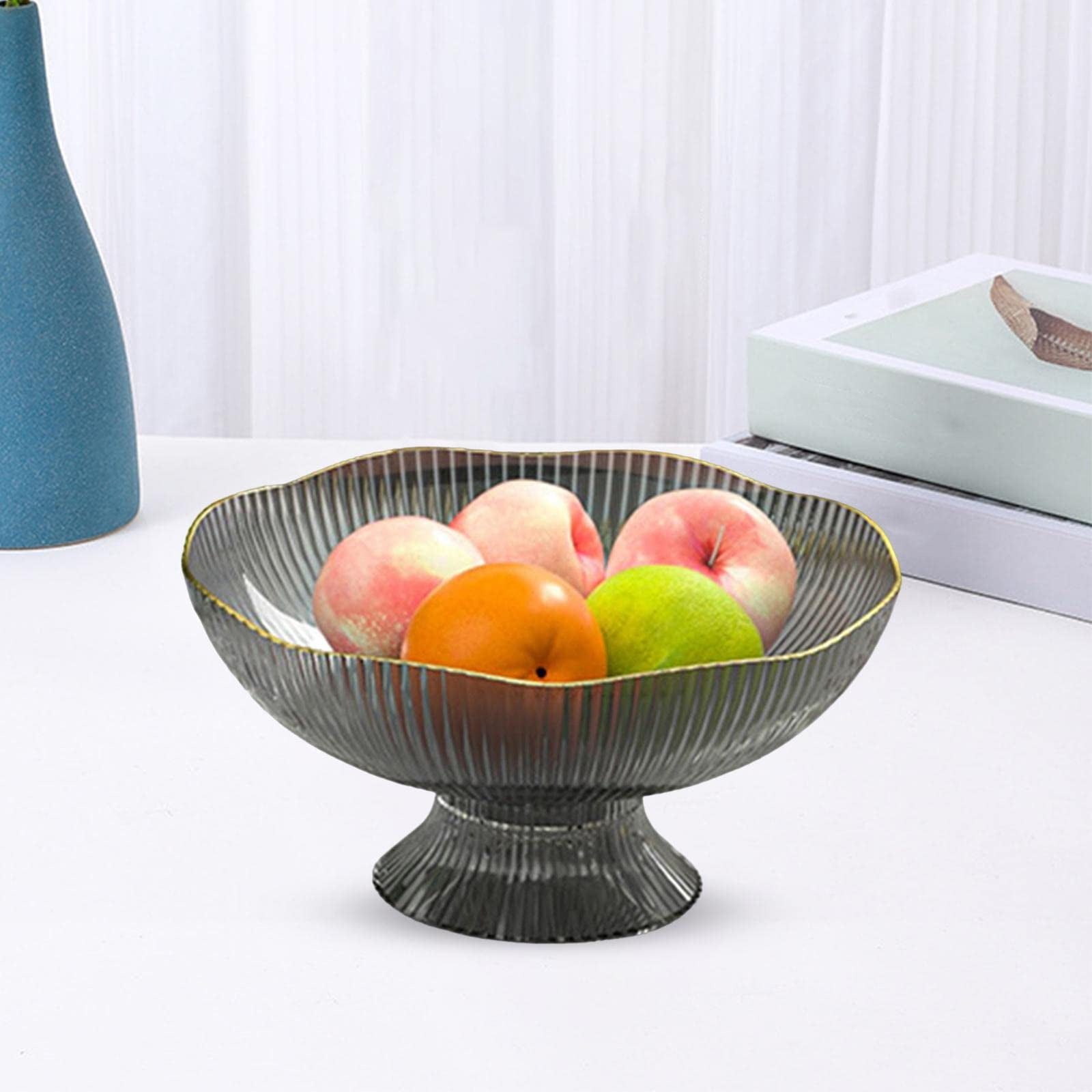 Fruit Bowl for Kitchen Counter, Decorative Pedestal Bowl, Storage ...