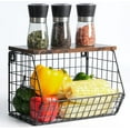 Fruit Bowl for Kitchen Counter Stackable Wall Mounted Hanging Basket ...