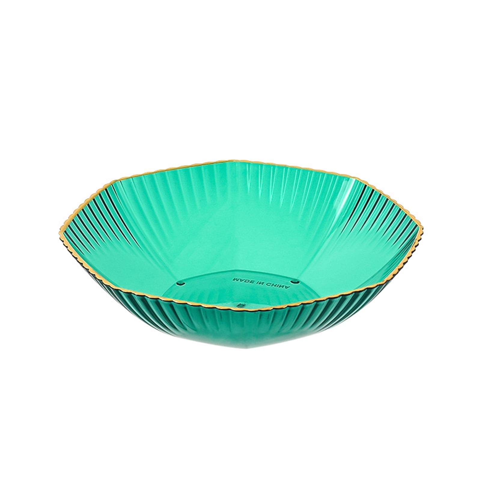 Fruit Bowl Transparent Golden Edge Large Capacity Food Grade Wide Mouth ...