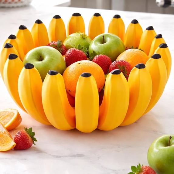 Fruit Bowl for Kitchen Counter, Large Fruit Basket Organizer, Banana ...