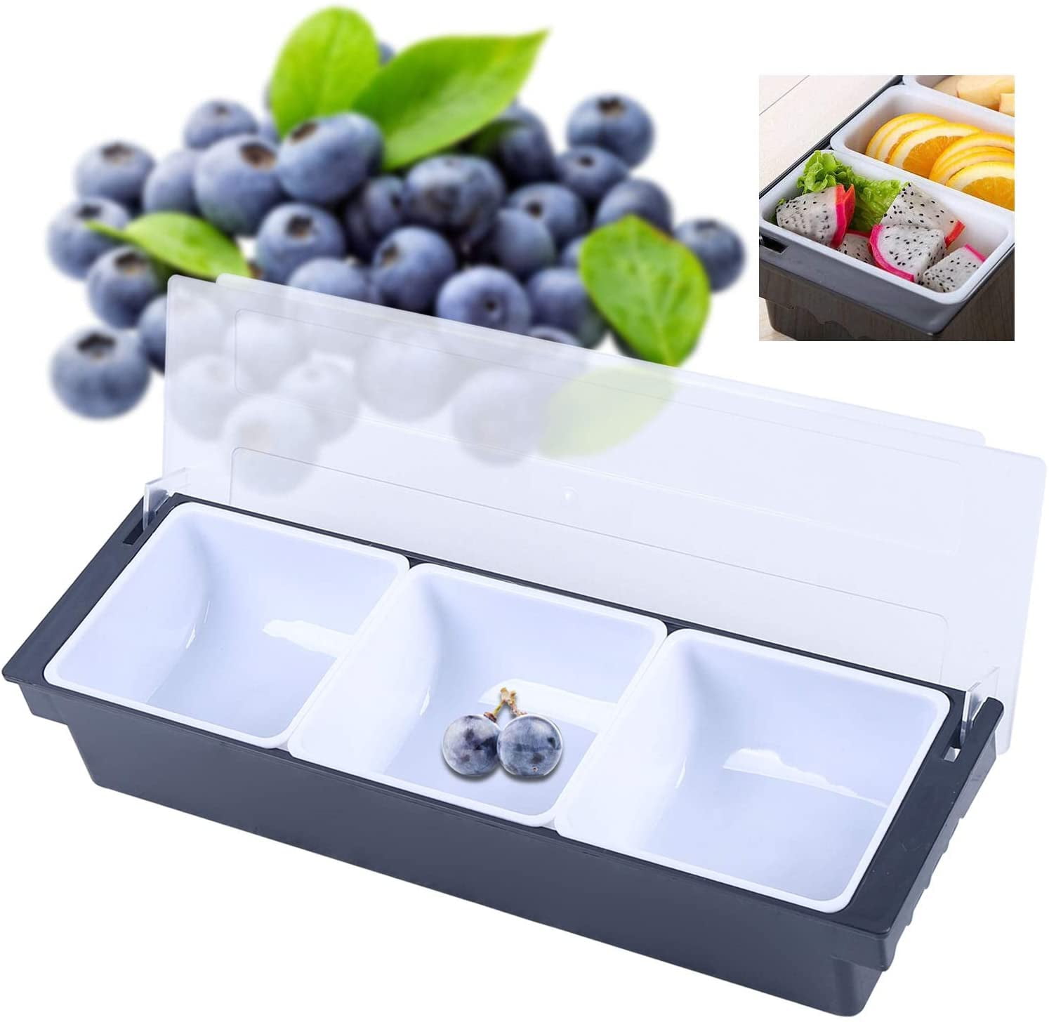 Fruit Box Condiment Seasonings Storage Box With Removable 3 ...