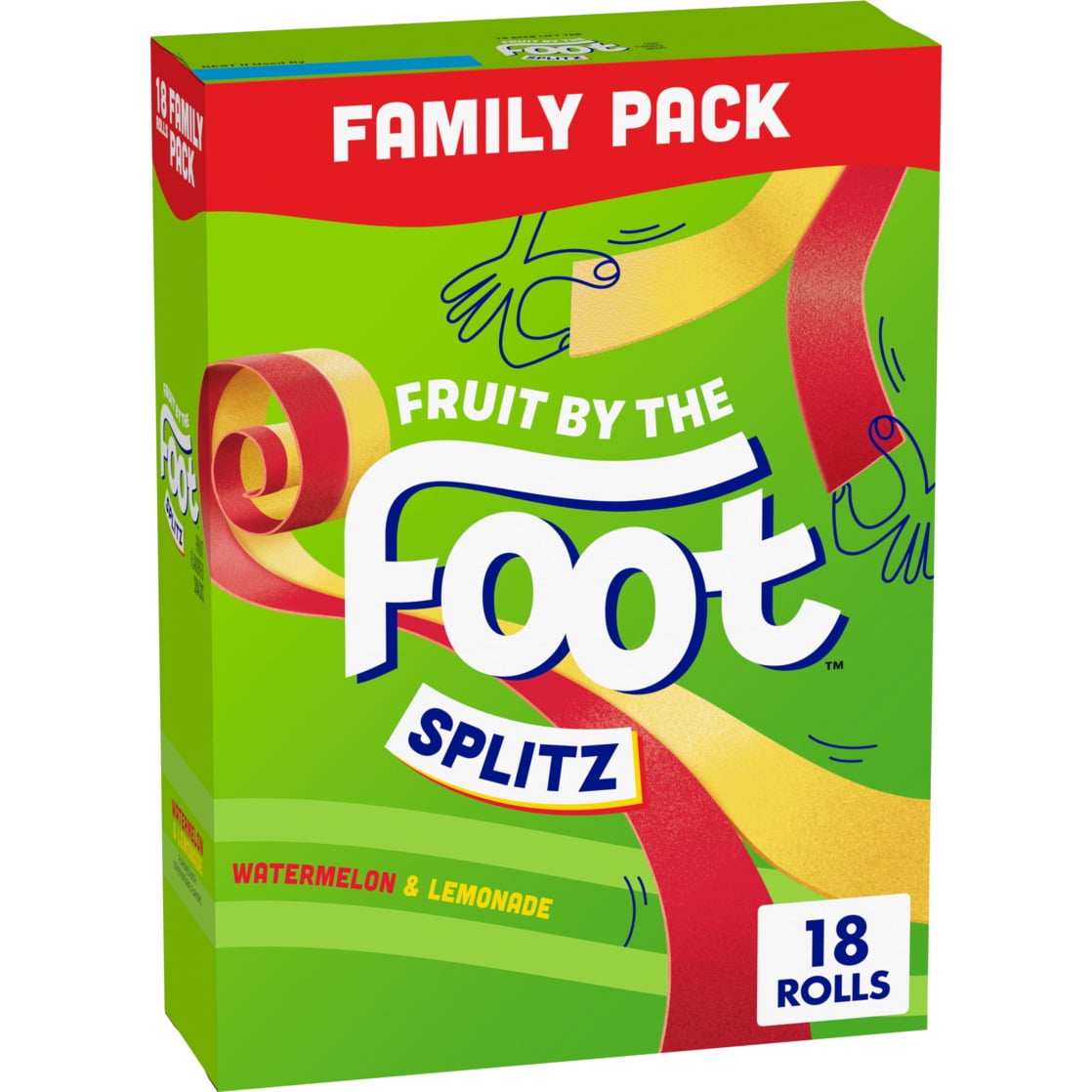 Fruit By The Foot Splitz, Watermelon and Lemonade, Family Pack, 18 ...