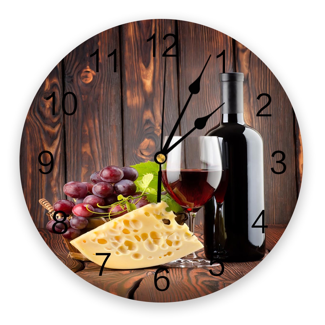 Fruit Cake Biscuit Wine Glass Modern Wall Clock For Home Office Wall ...