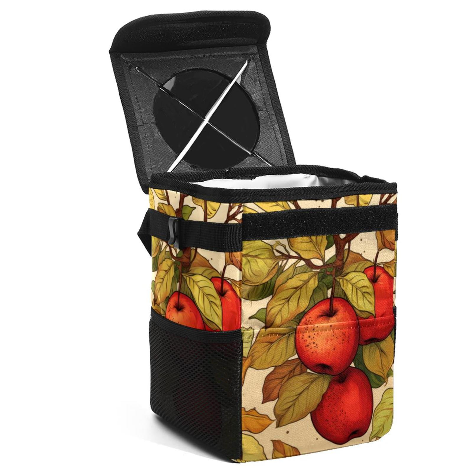 Fruit Car Trash Bin: Foldable with Lid, Leak-Proof, Hanging Storage Bag ...