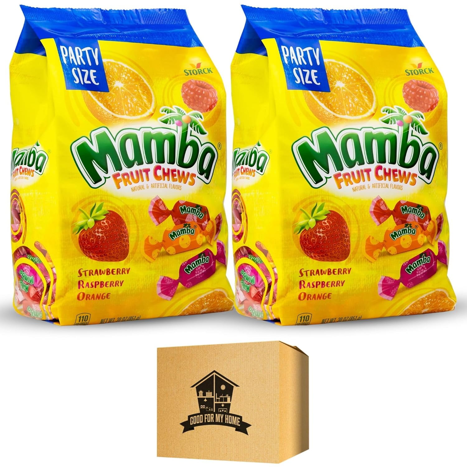 Fruit Chews Candy Party Pack. Two-30 Oz Bags of Mamba Fruit Chews ...
