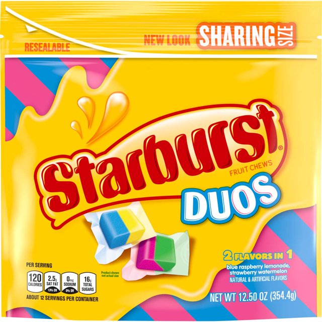 Fruit Chews Candy Sharing Size Resealable Bag, Duos, 12.5 Ounce, Pack ...