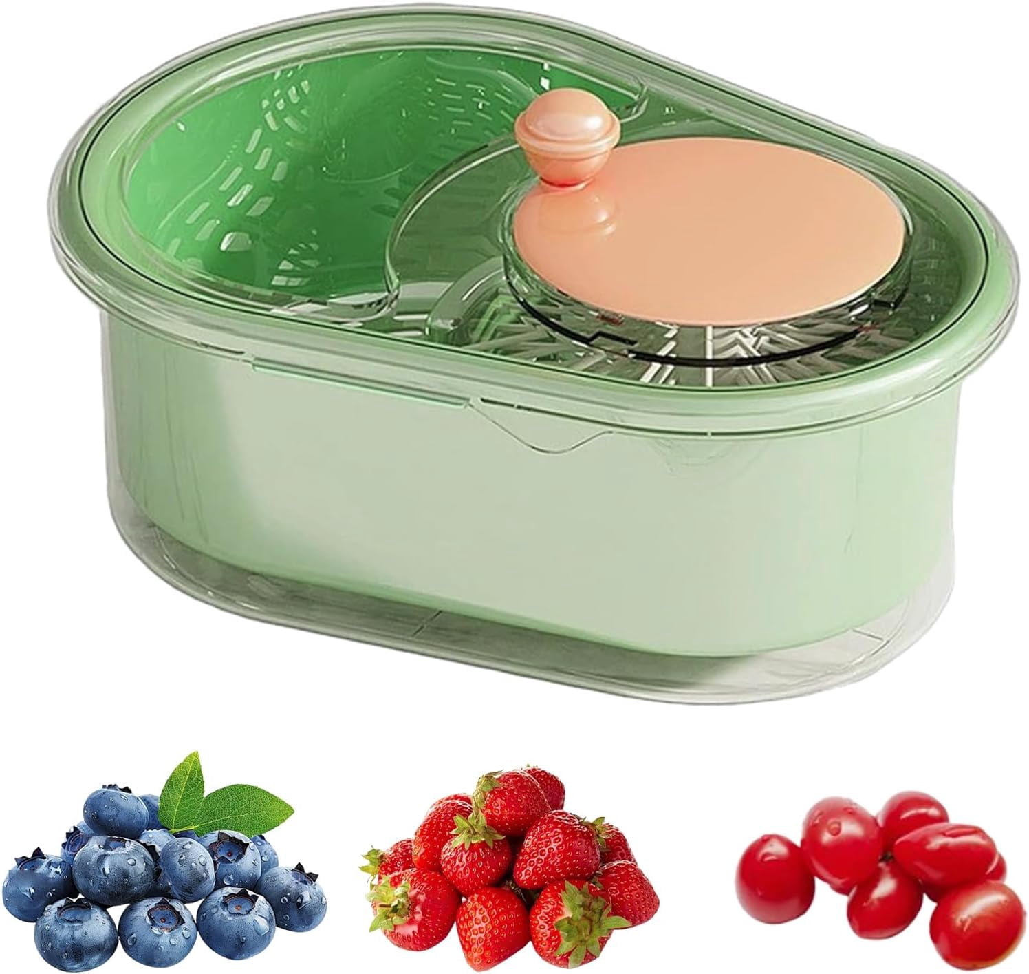 Fruit Cleaner Spinner, 2025 New Fruit Bowl Cleaner with Colander and ...