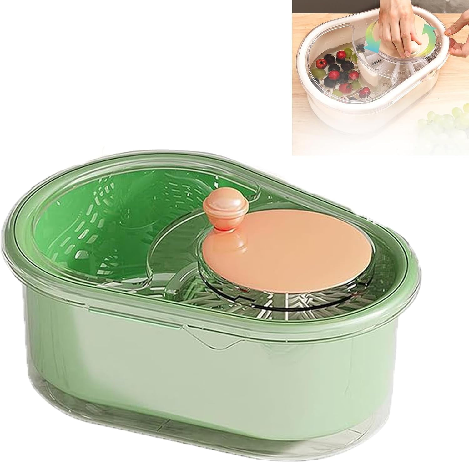 Fruit Cleaner Spinner, Efficient Rotary Fruit and Vegetable Wash With ...