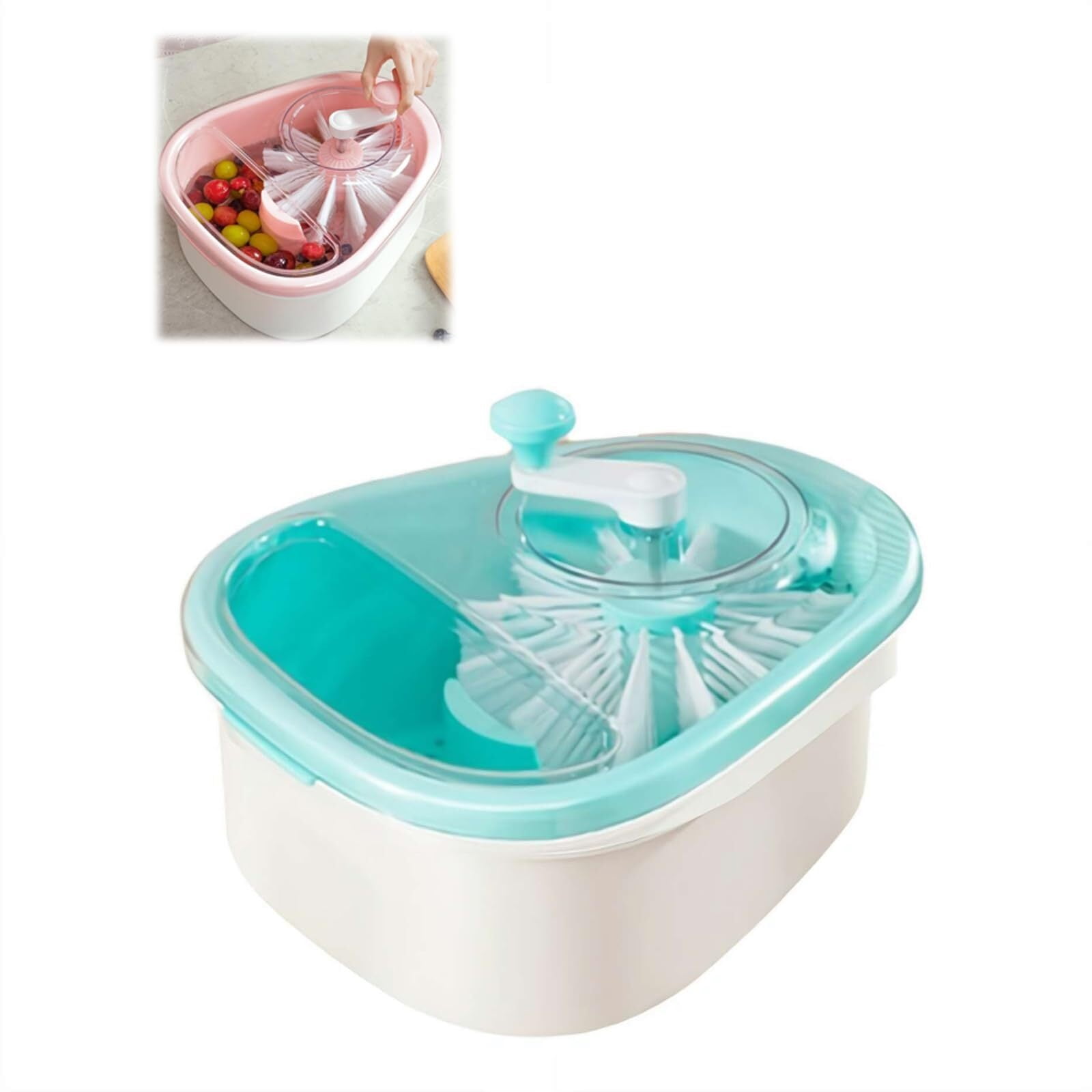 Fruit Cleaner Spinner, Large Fruit Washer Spinner with Bowl, Drain, and ...