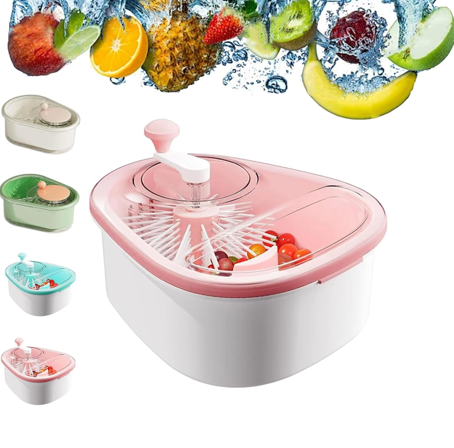 Fruit Cleaner Spinner, Large Fruit Washer Spinner with Brush, Portable ...
